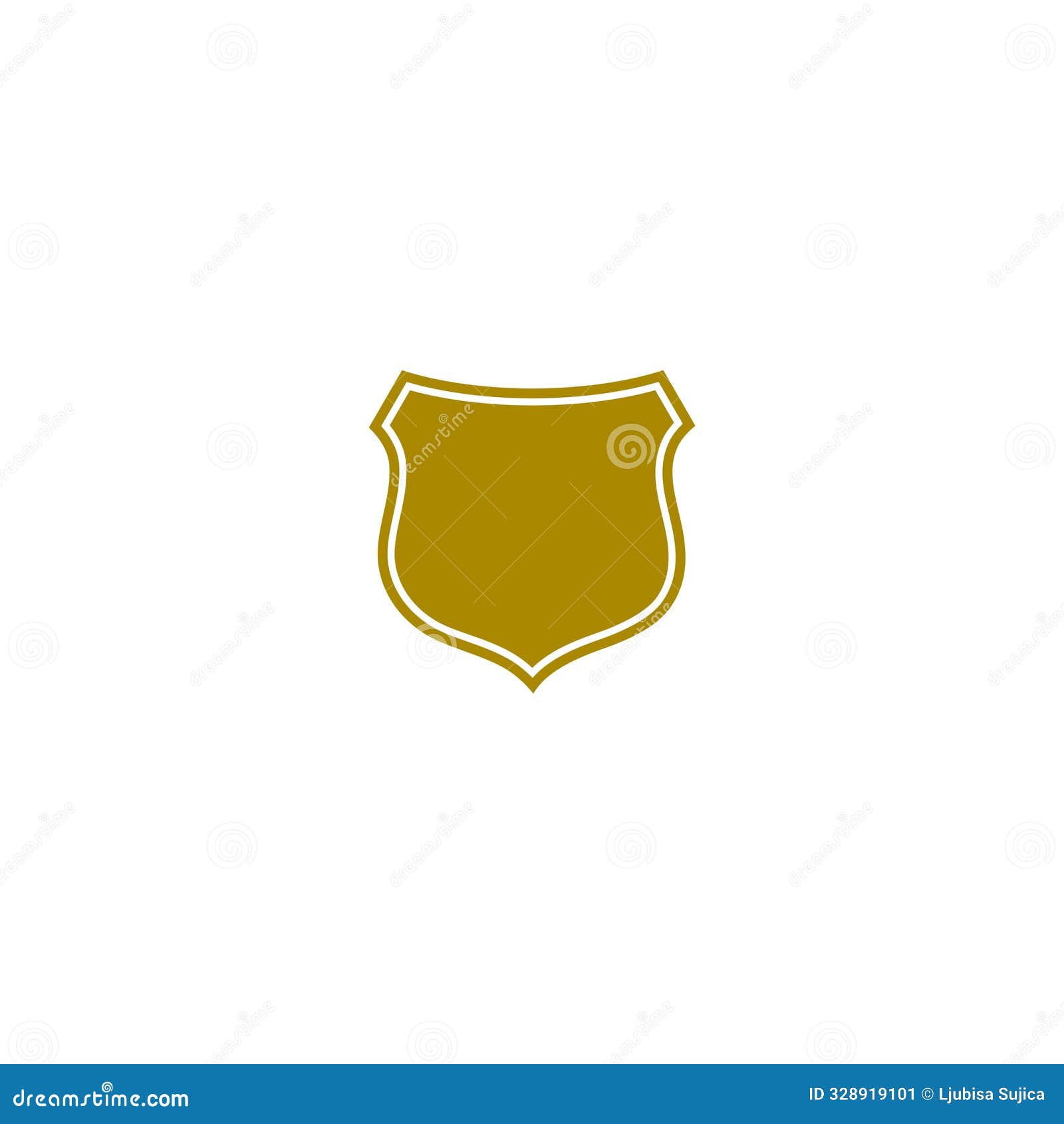 Gold Shield Icon Isolated on White Background Stock Illustration ...