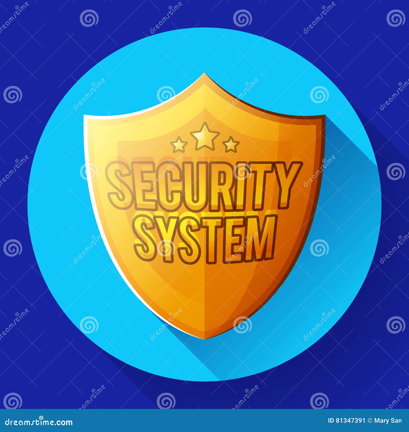 Gold Shield Icon - Protection Symbol. Flat Design Style. Stock Vector ...