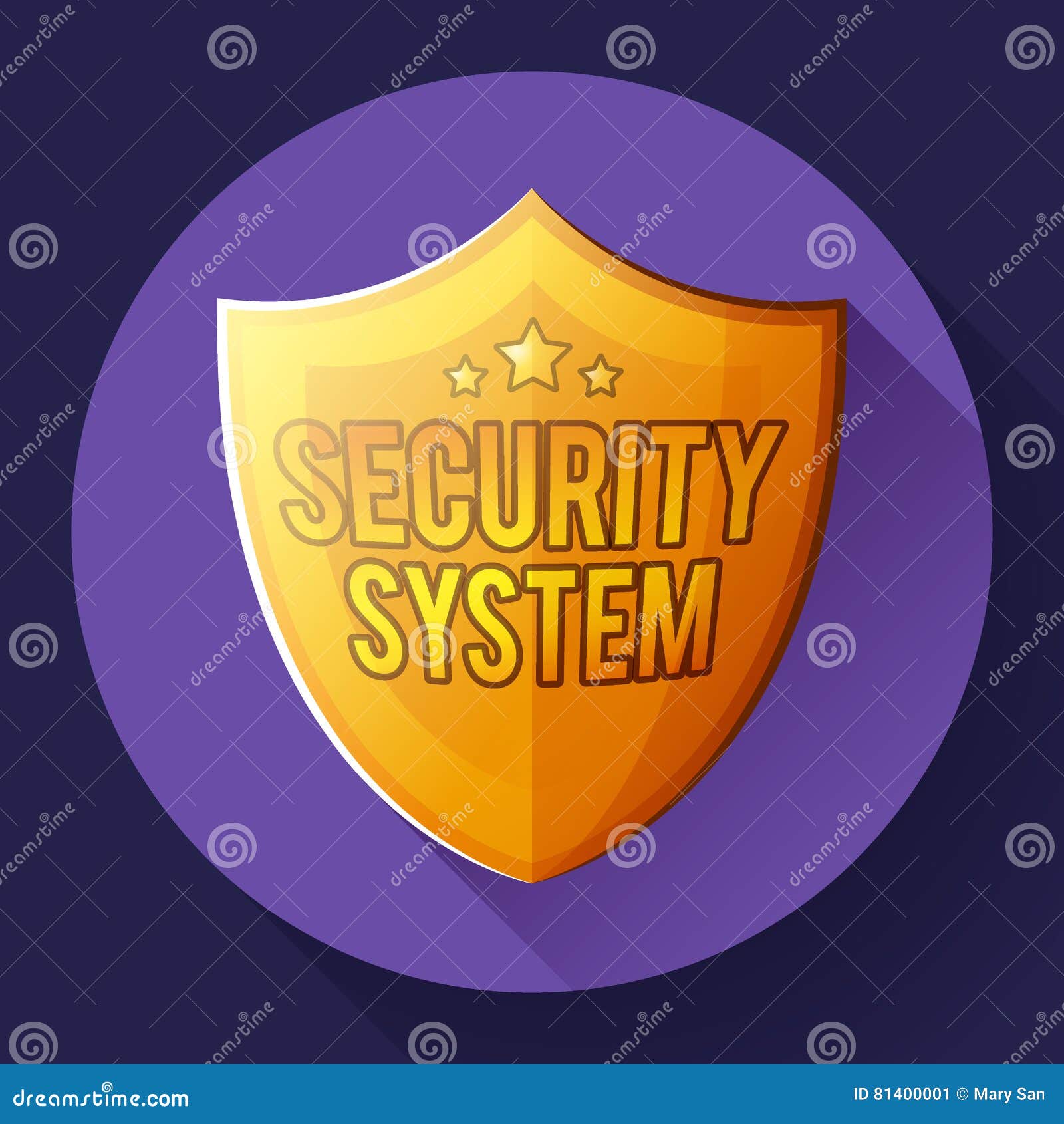 Gold Shield Icon - Protection Symbol. Flat Design Style. Stock Vector ...