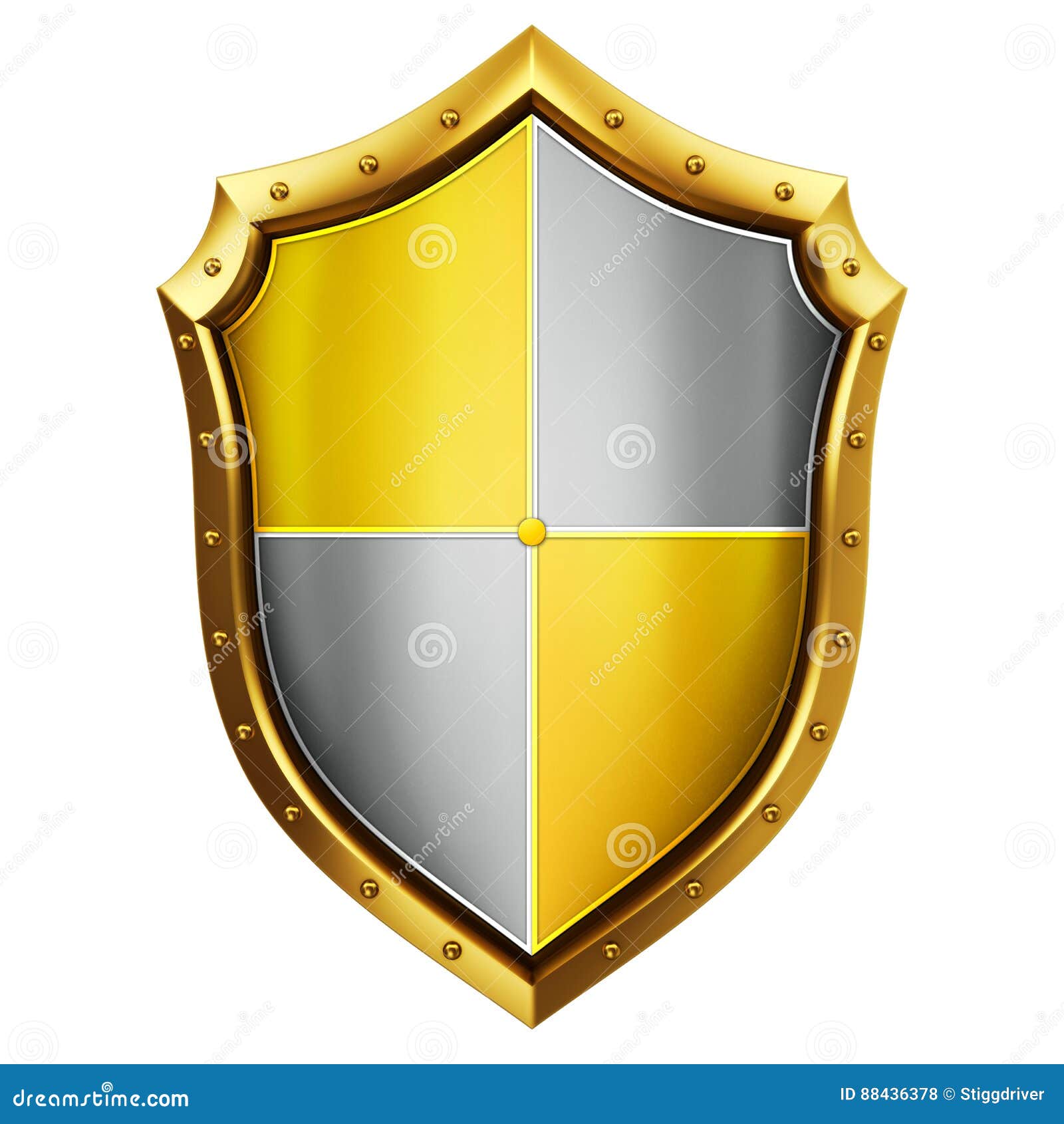 Gold shield stock illustration. Illustration of protection - 88436378