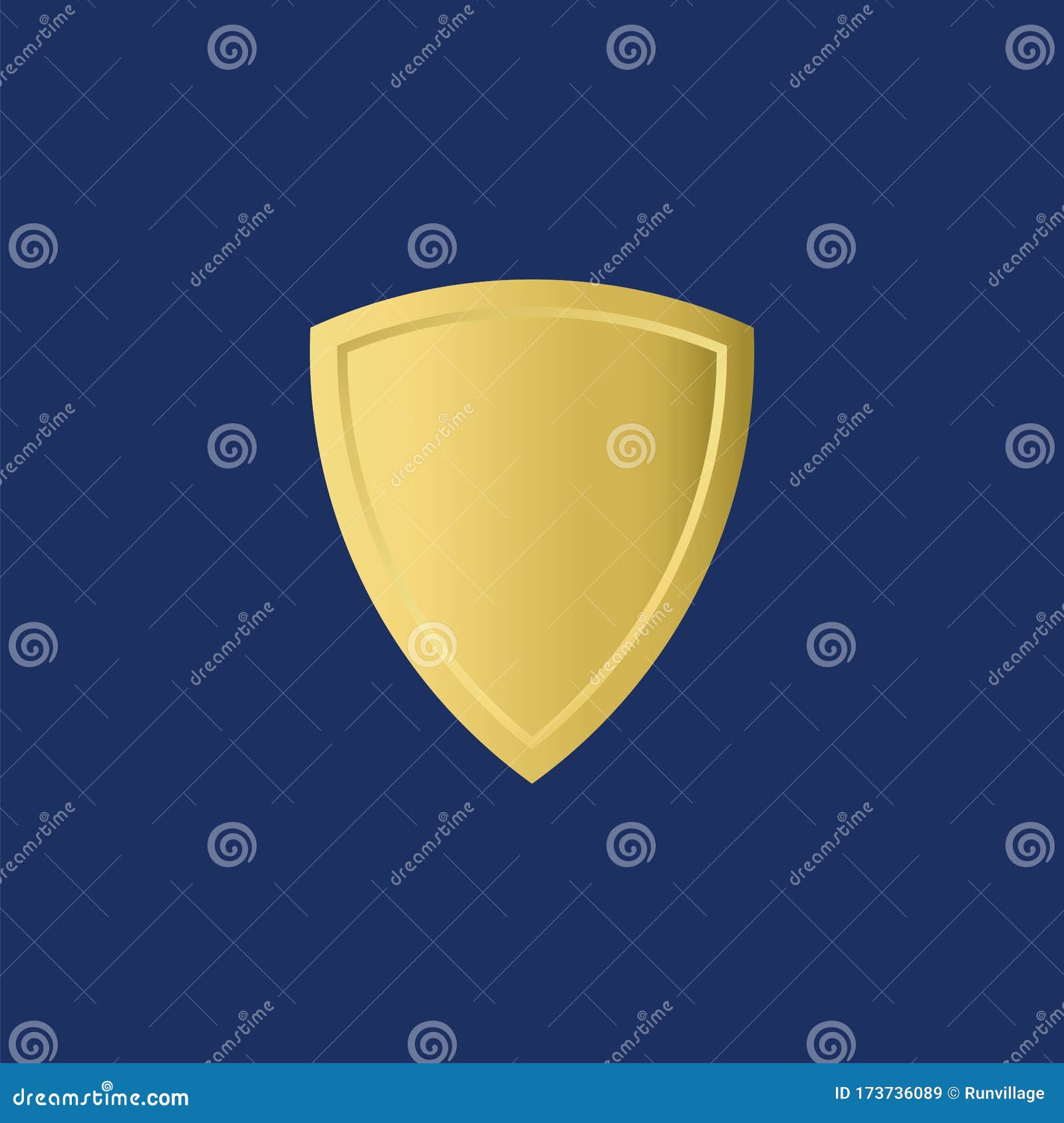 Gold Shield in Navy Blue Background Stock Vector - Illustration of ...