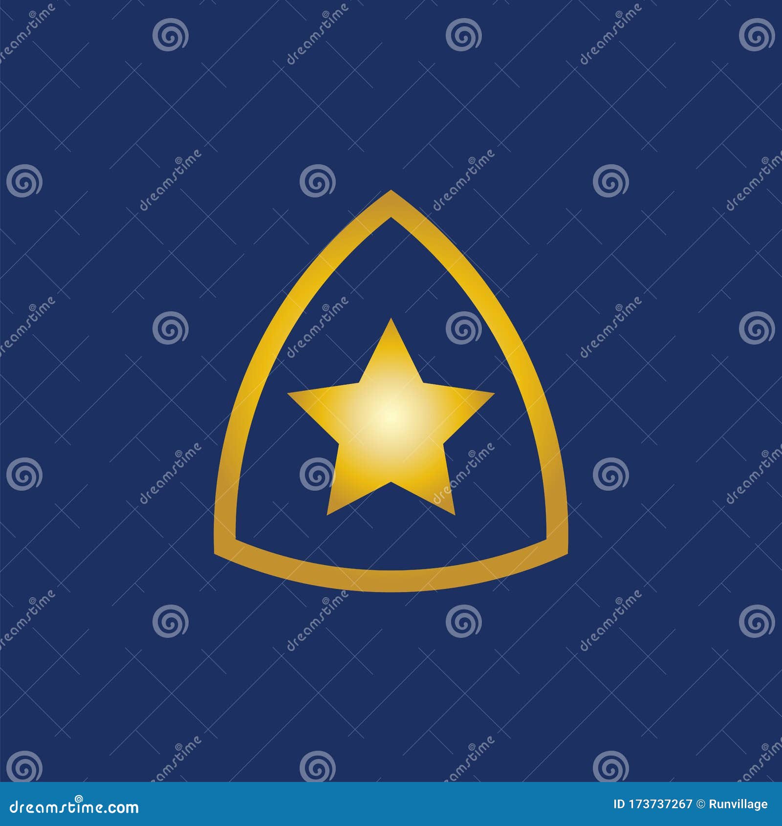 Gold Shield in Navy Blue Background Stock Vector - Illustration of ...