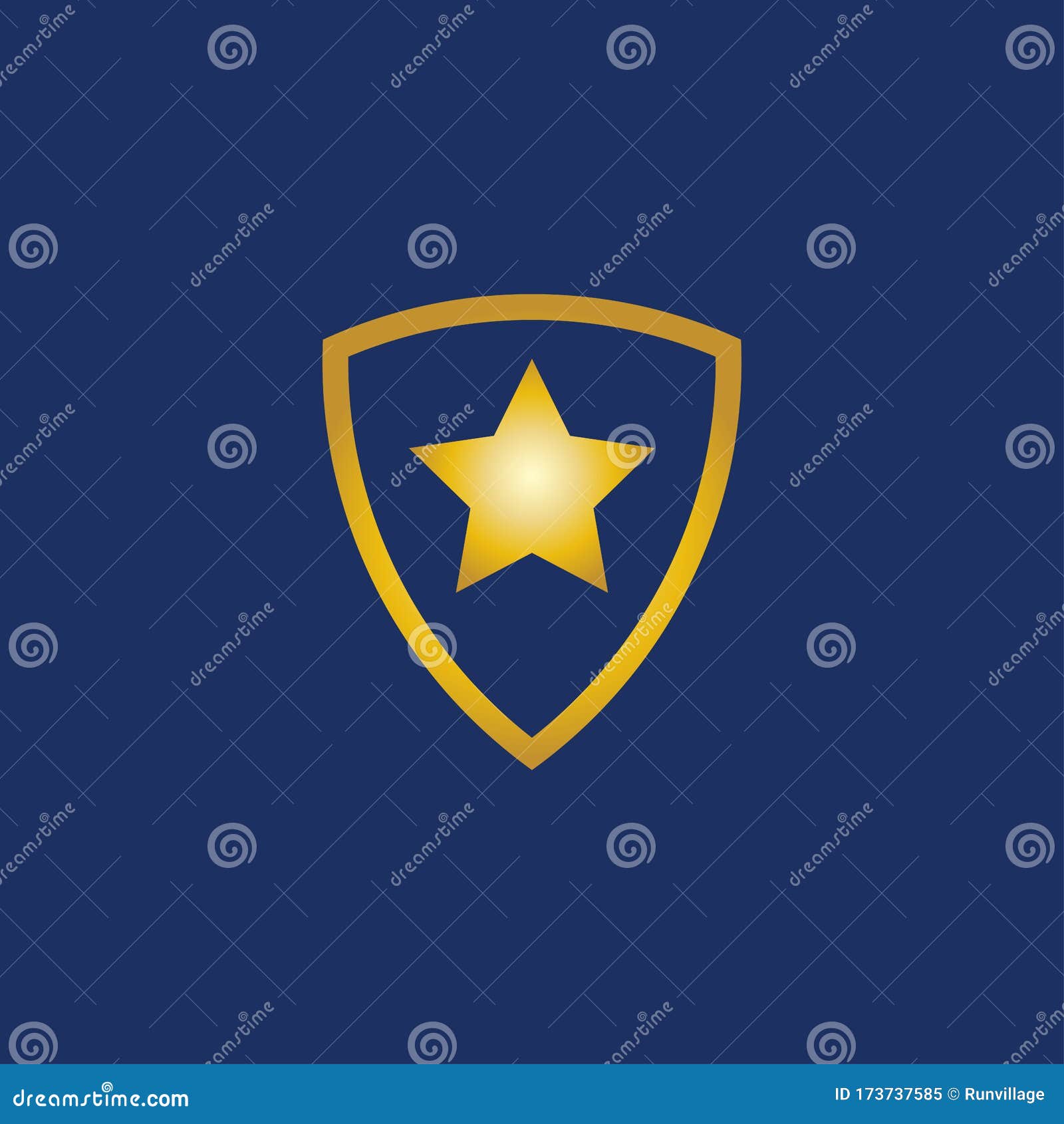 Gold Shield in Navy Blue Background Stock Vector - Illustration of ...