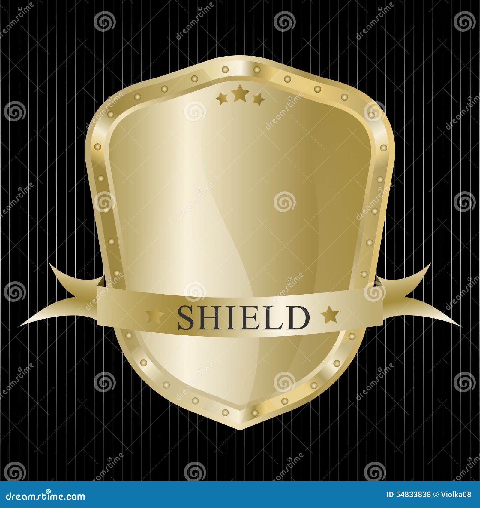 Gold shield stock illustration. Illustration of internet - 54833838