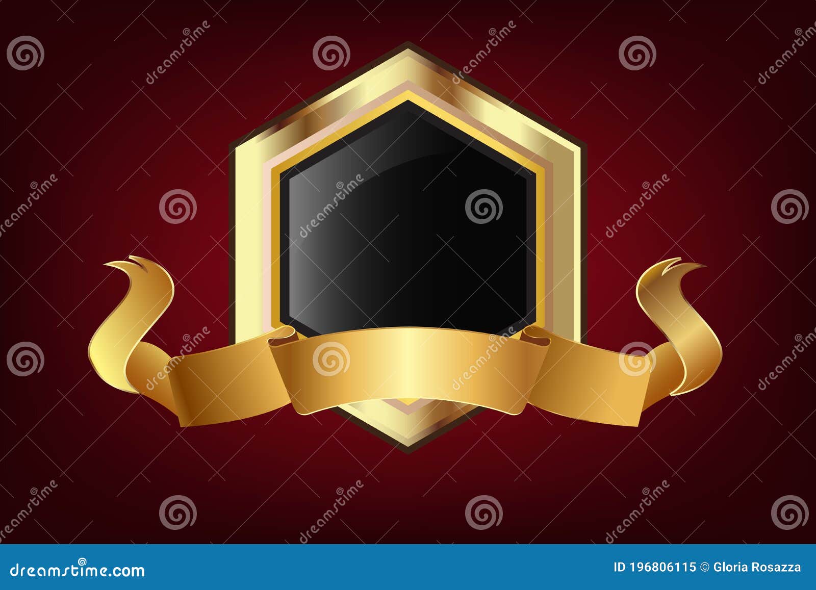 Gold Shield and Ribbon Logo Vector Stock Vector - Illustration of ...