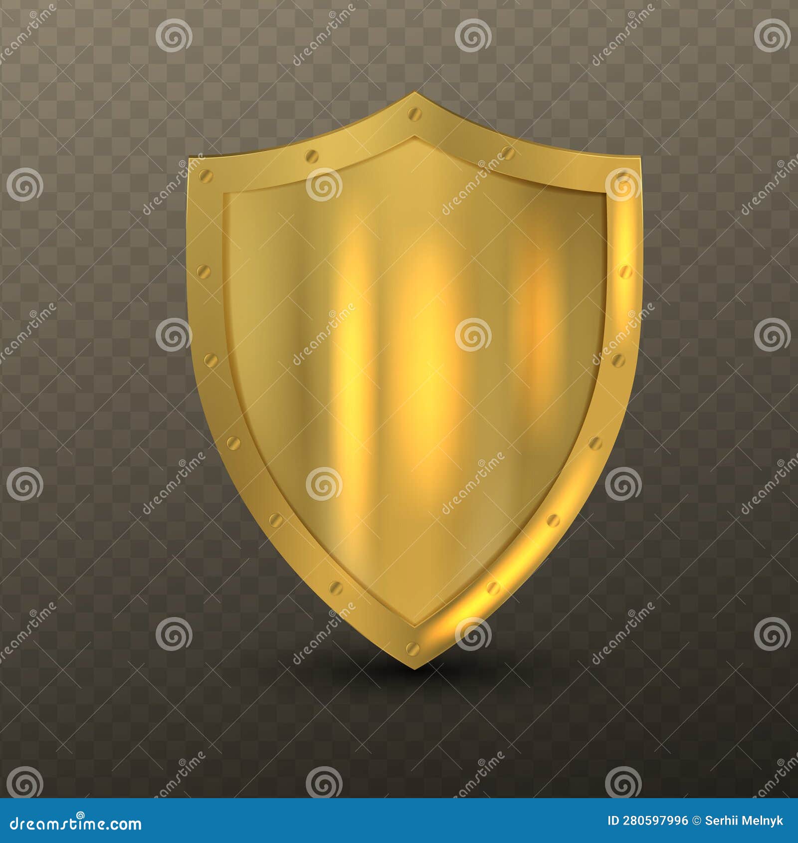 Gold shield set stock vector. Illustration of defense - 280597996