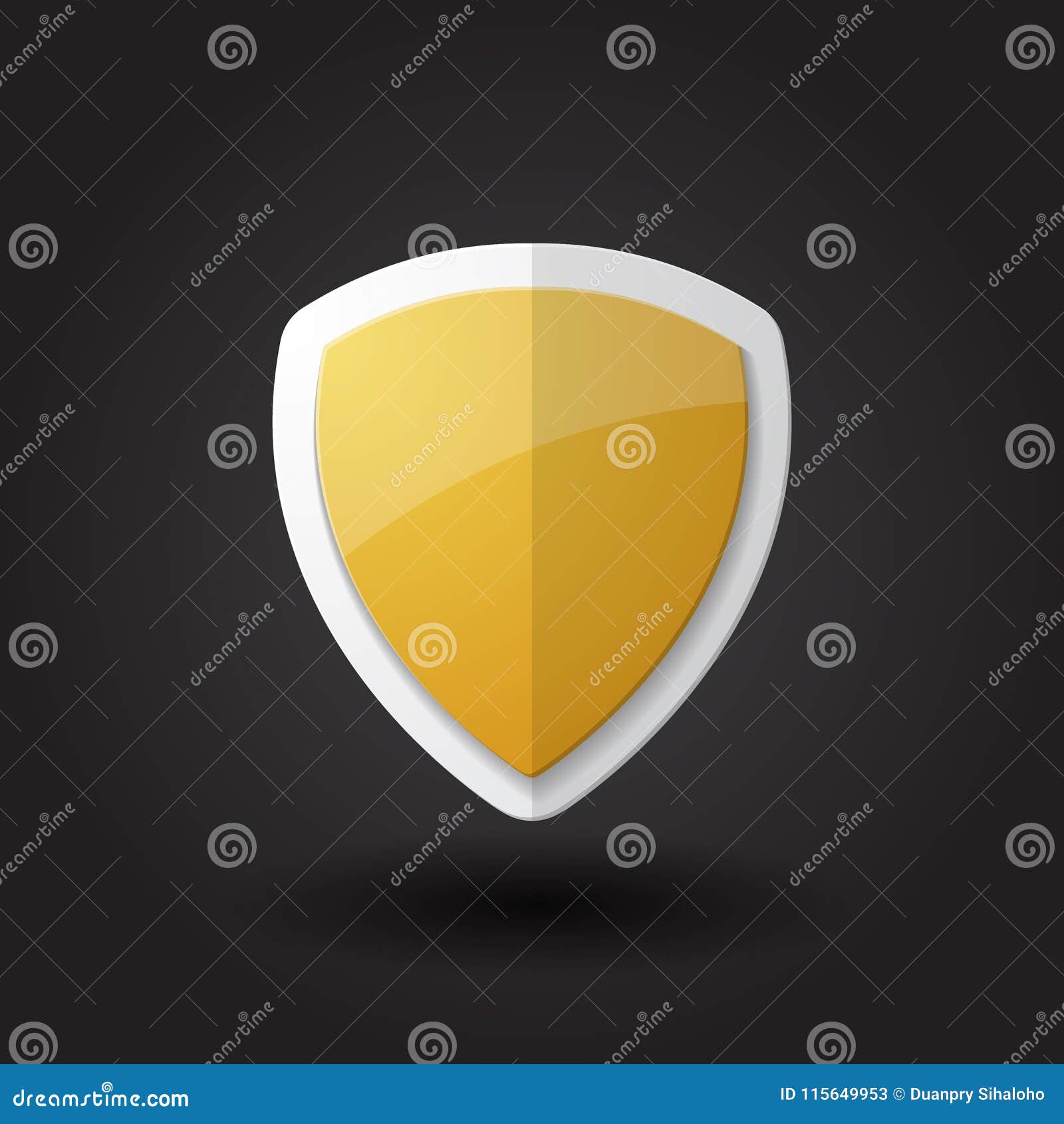 Gold shield vector stock vector. Illustration of design - 115649953