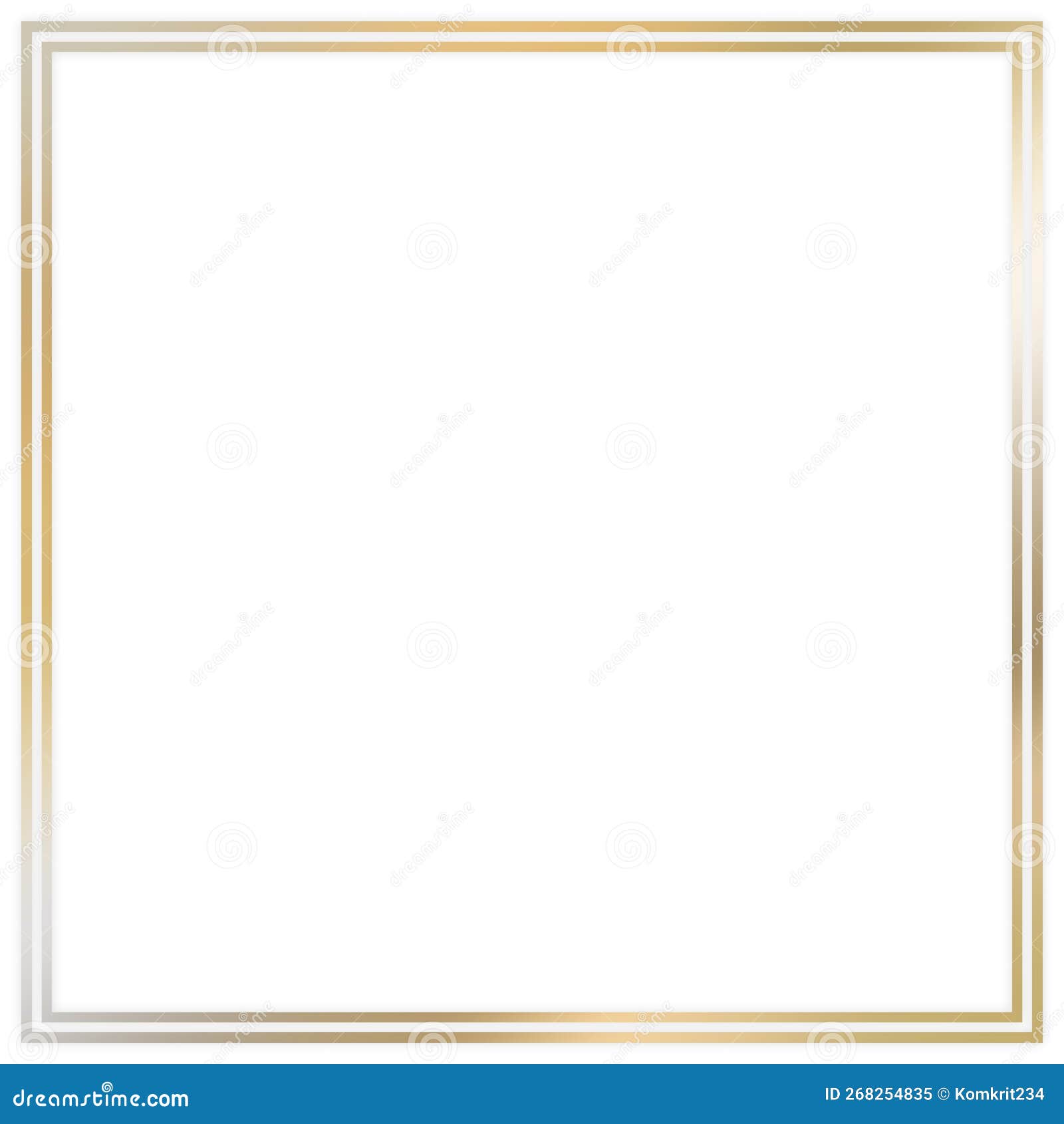 Gold with Shine Light Frame Border Luxury Element on White Background ...