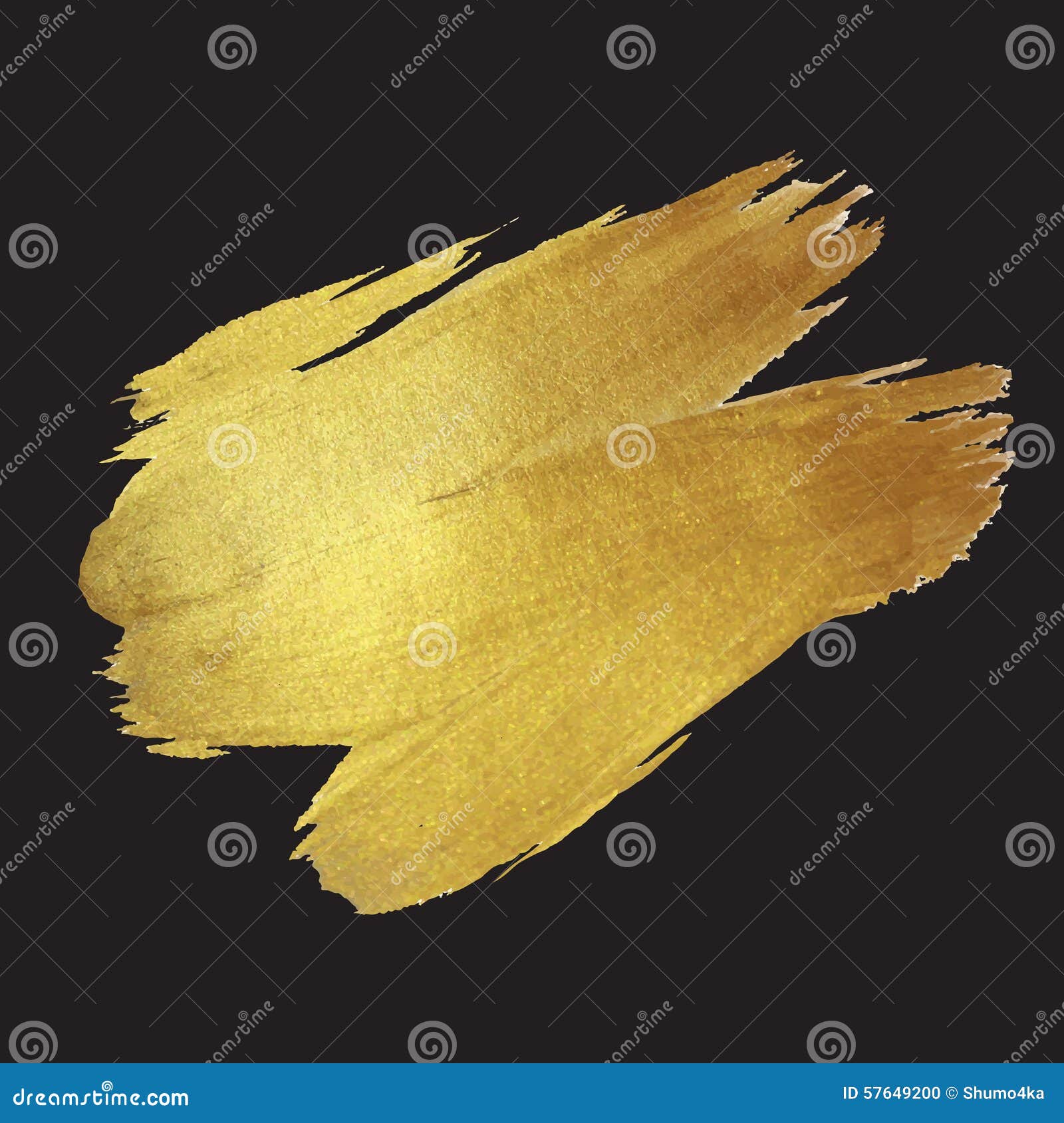 Gold Shining Paint Stain Hand Drawn Illustration Stock Vector ...