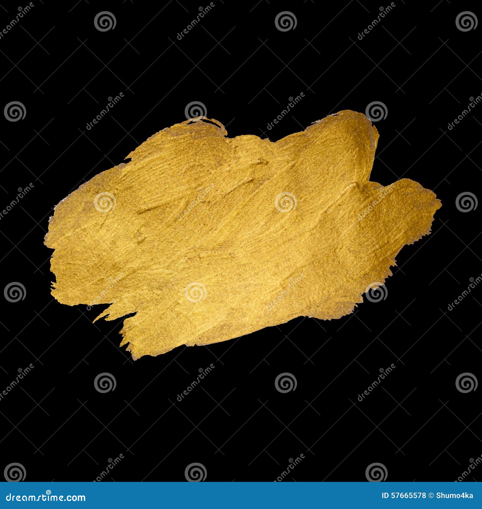 Gold Shining Paint Stain Hand Drawn Vector Stock Vector - Illustration ...
