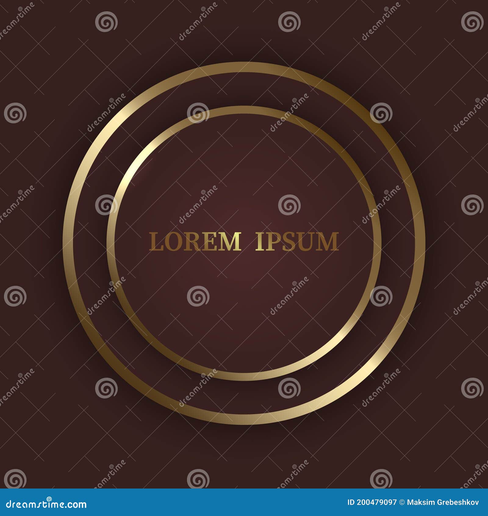 Gold Shiny Circle Frame on Dark Luxury Vector Background Stock ...