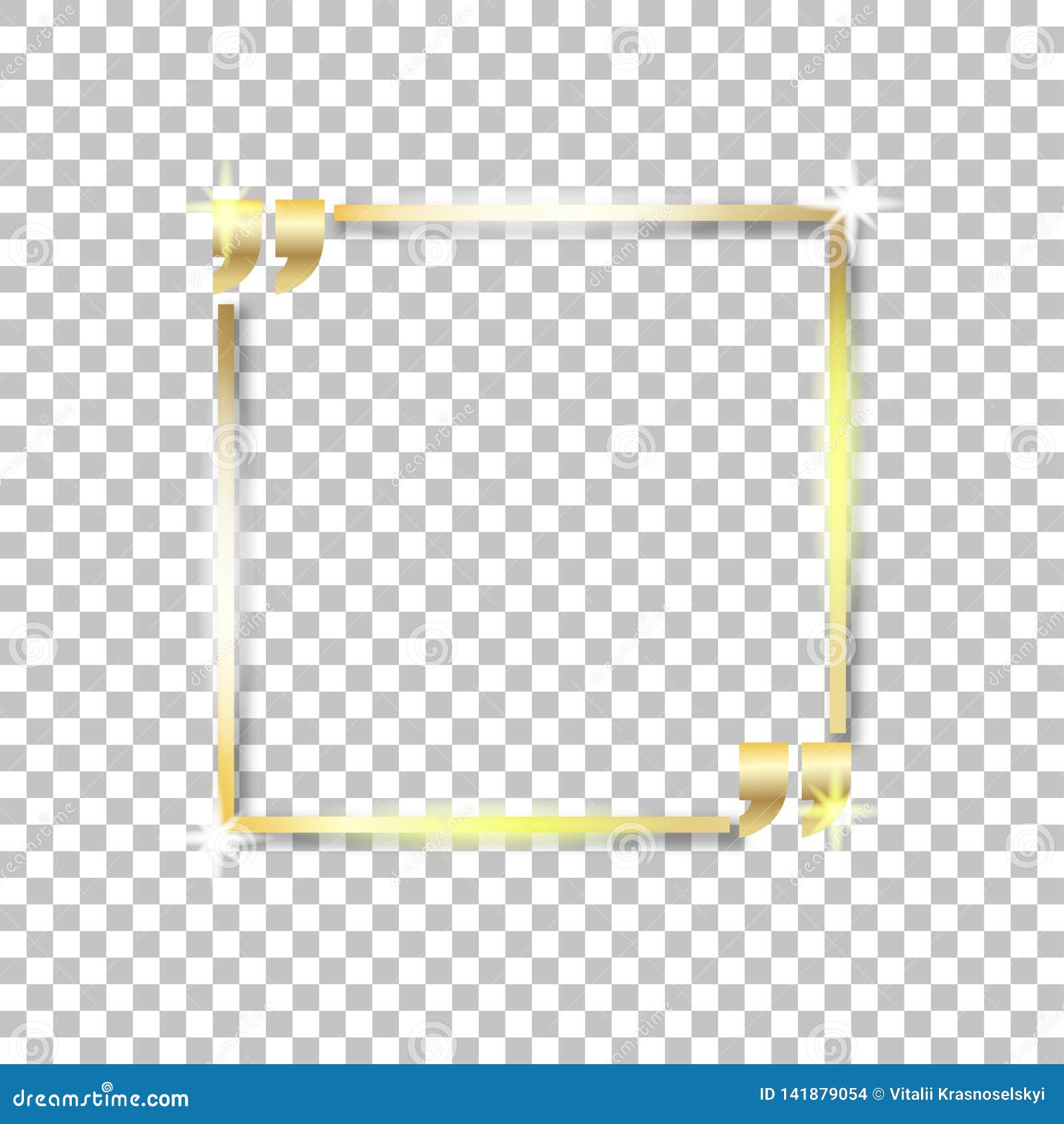 Gold Shiny Glowing Square, On A Isolated Background Vector Illustration ...