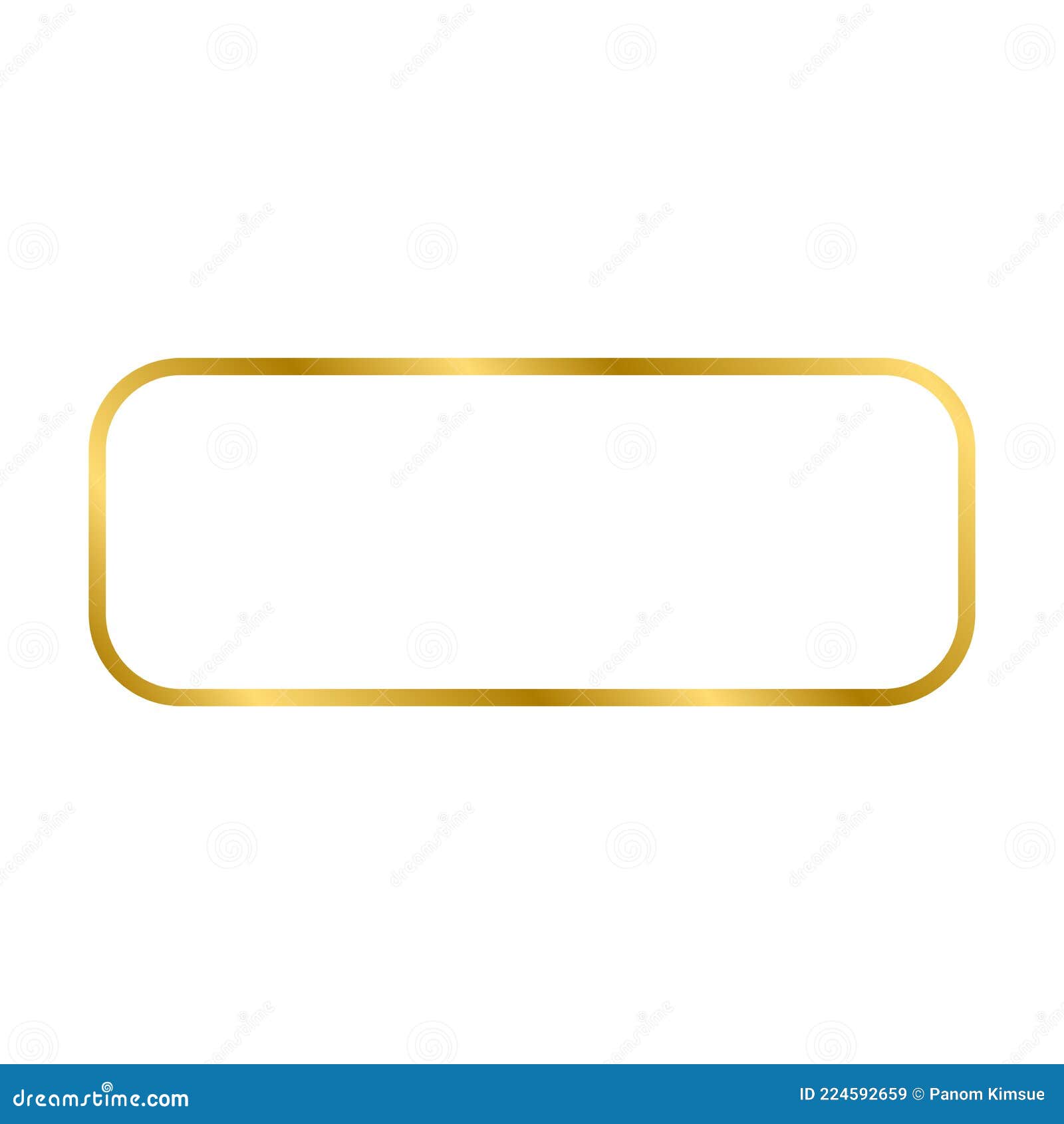 Gold Shiny Glowing Vintage Rectangle Frame with Shadows Isolated on ...