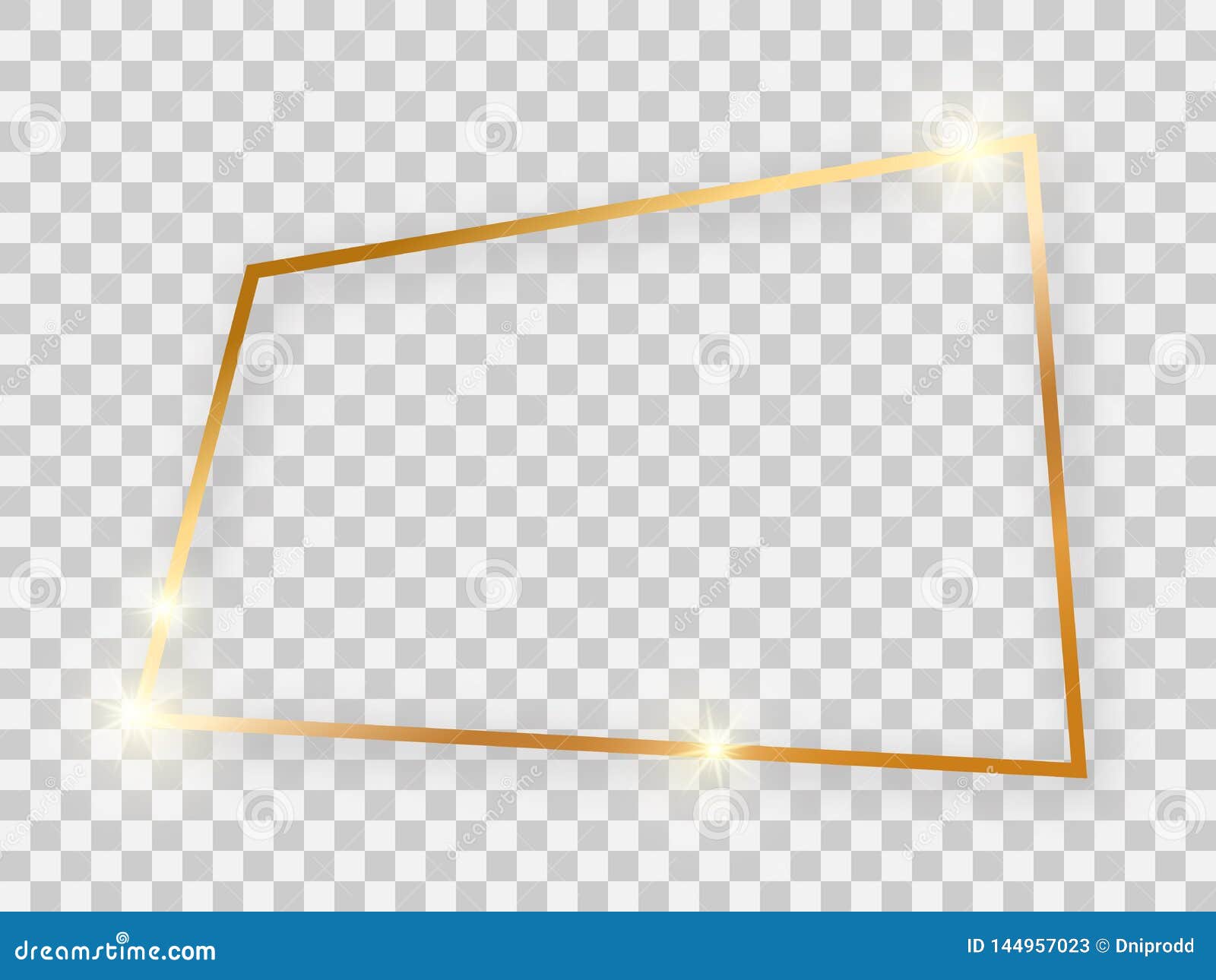 Gold Shiny Rectangular Frame Stock Vector - Illustration of framework ...