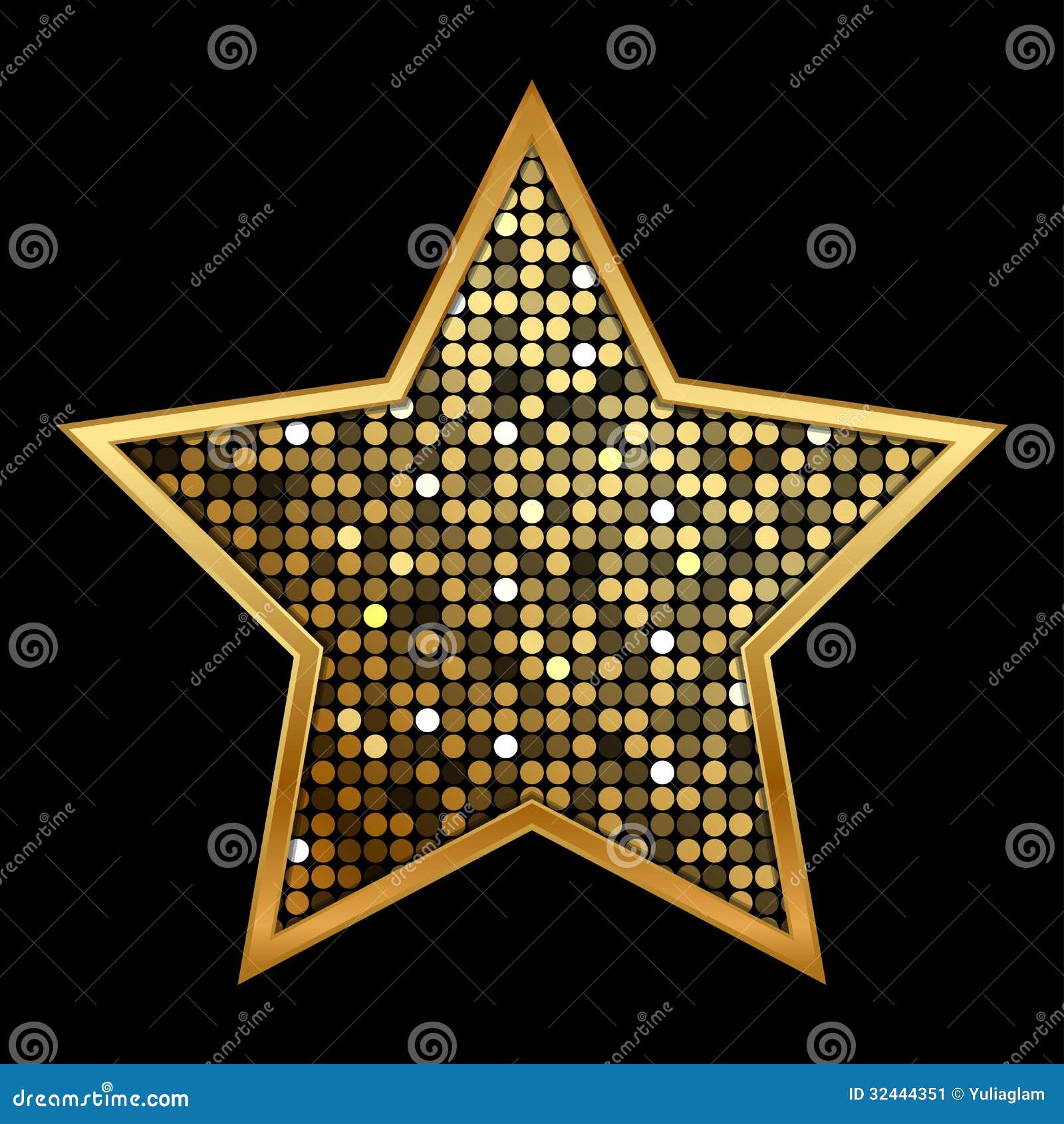 Gold shiny star stock vector. Illustration of glowing - 32444351