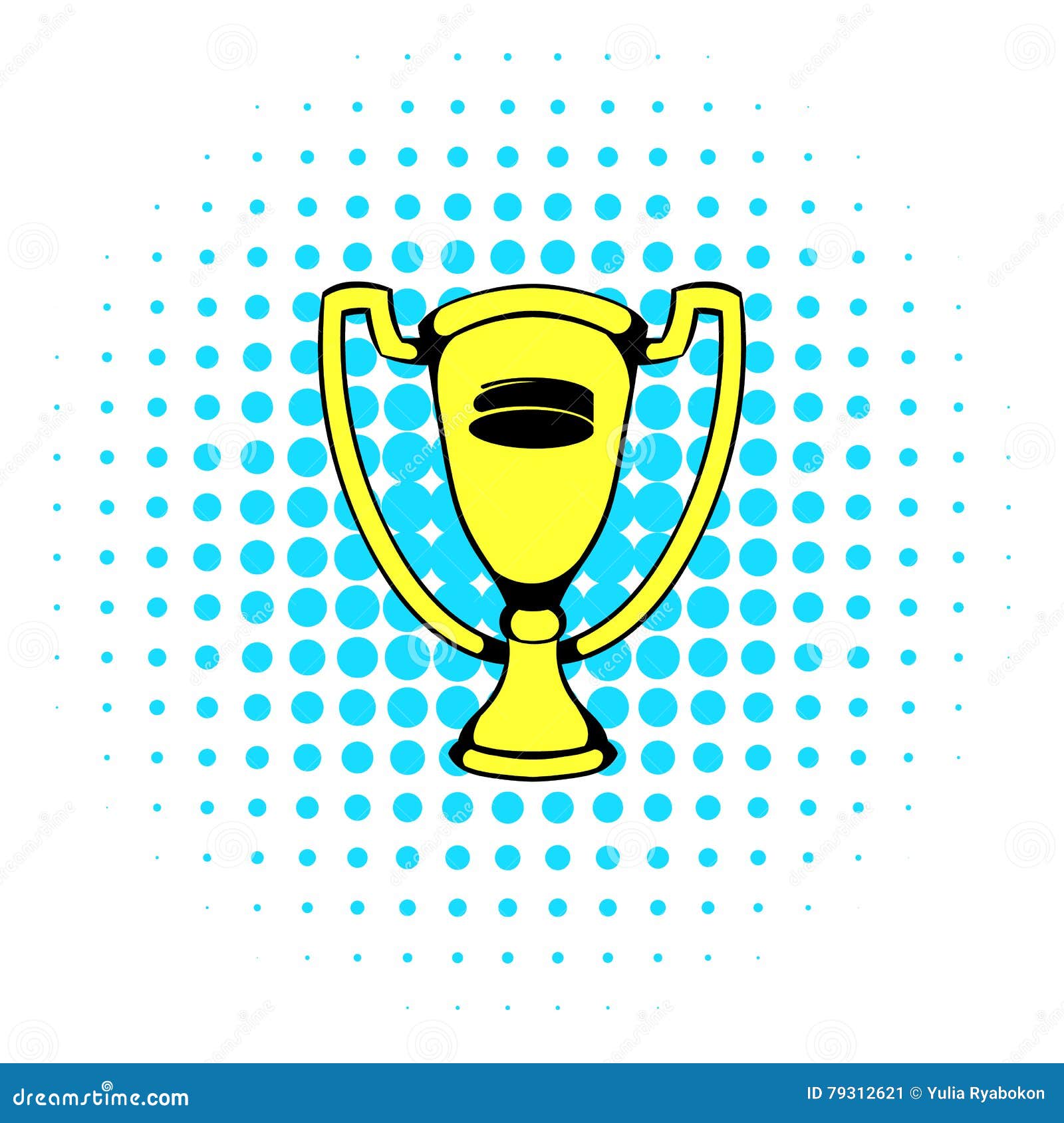 Gold Shiny Trophy Cup Award Icon, Comics Style Stock Vector ...