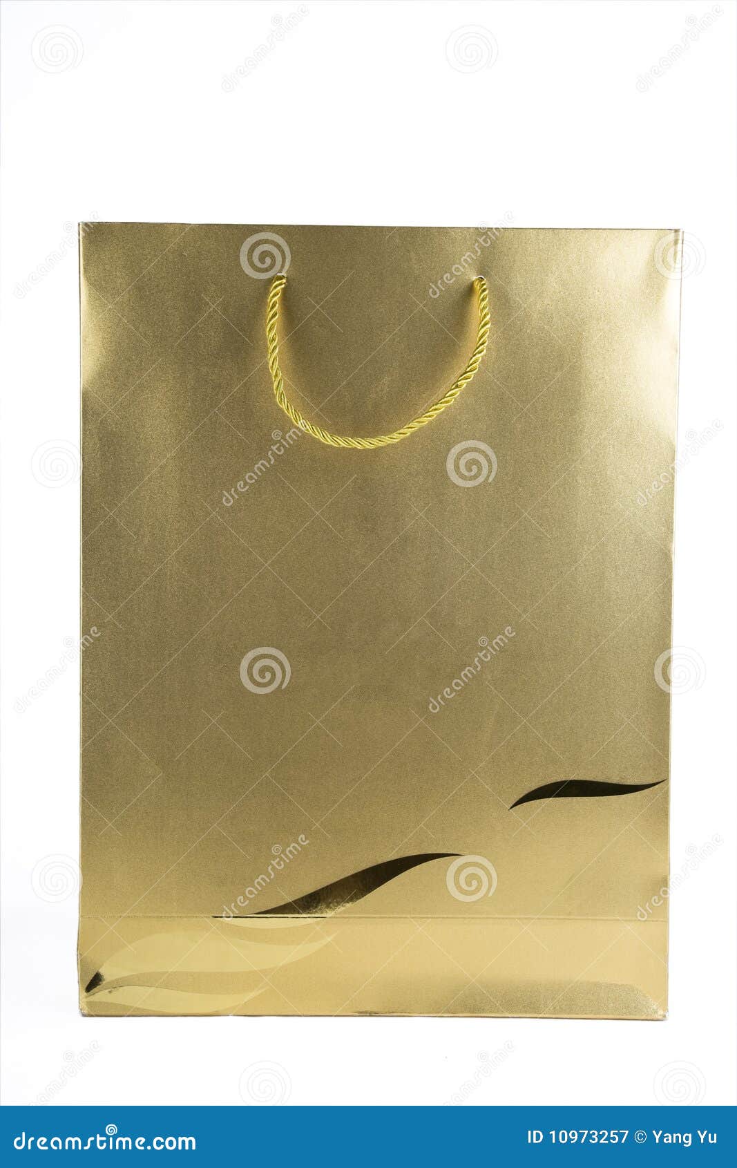 Gold Shopping Bag stock image. Image of string, single - 10973257