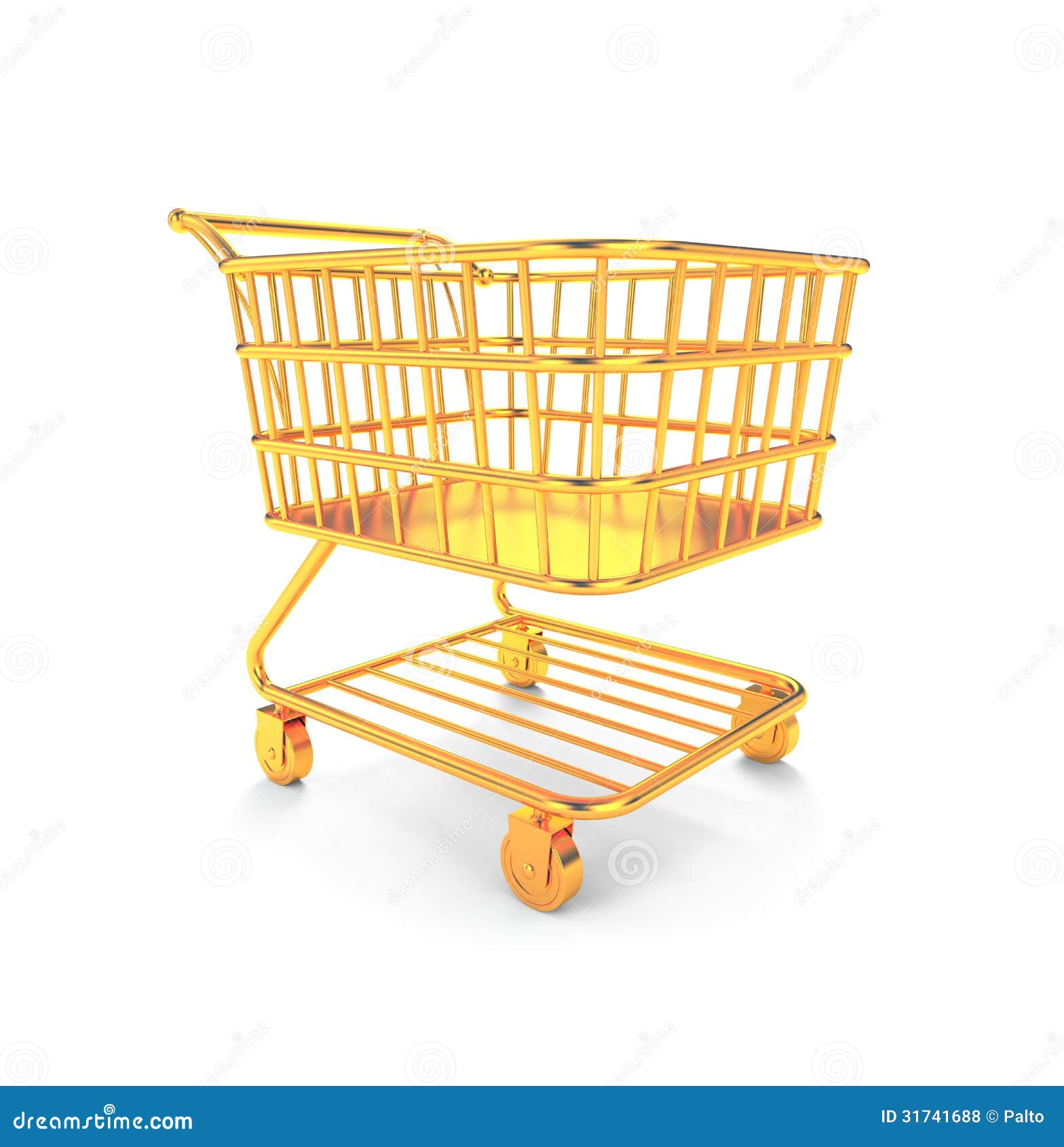 Gold shopping cart stock illustration. Illustration of luxury - 31741688