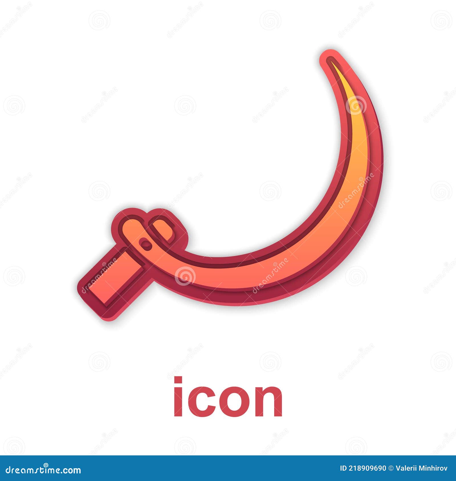 Gold Sickle Icon Isolated on White Background. Reaping Hook Sign Stock ...