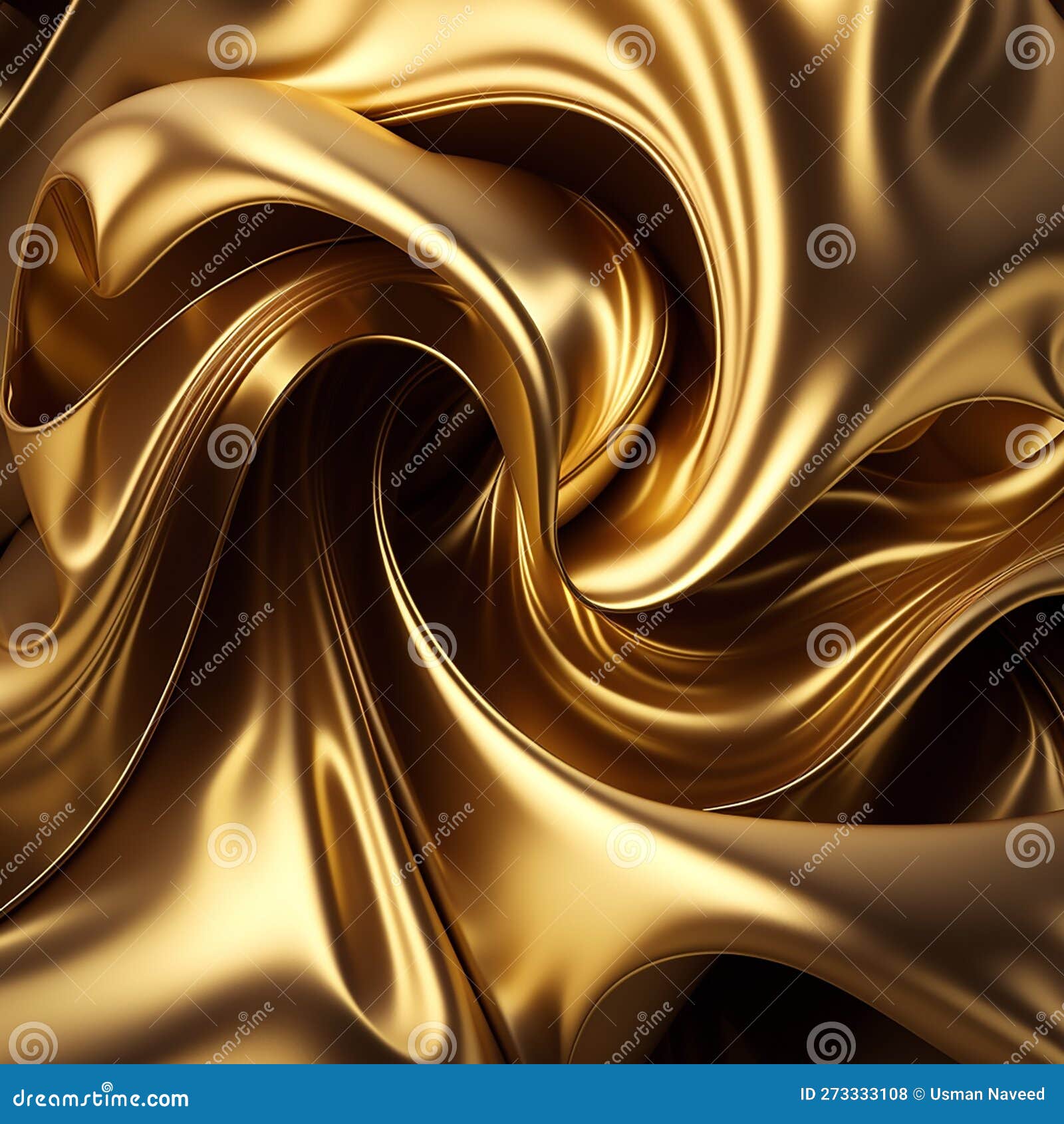 Gold Silk Fabric Pattern Twirl Effect on Fabric Stock Illustration ...