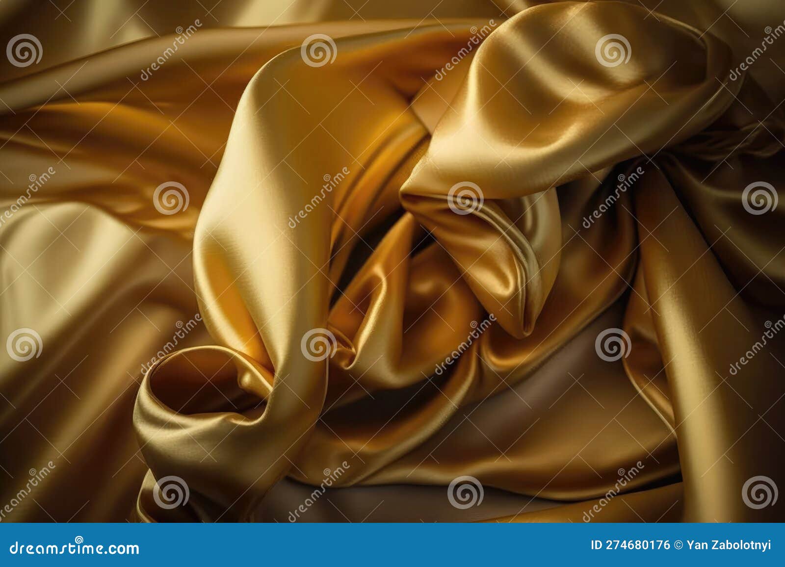 Gold Silk Fabric Texture Background. Generative AI Stock Illustration ...