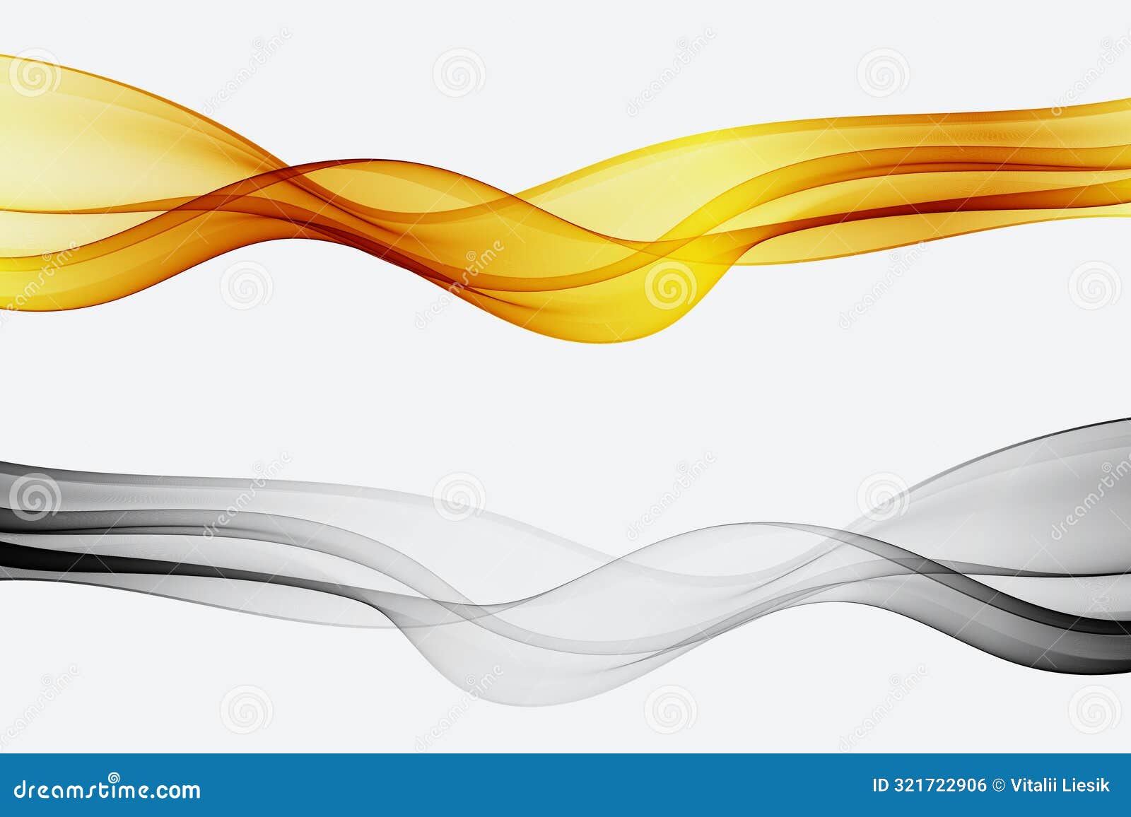 Gold and Silver Abstraction Wave, Curved Lines of Wave Flow Stock Photo ...