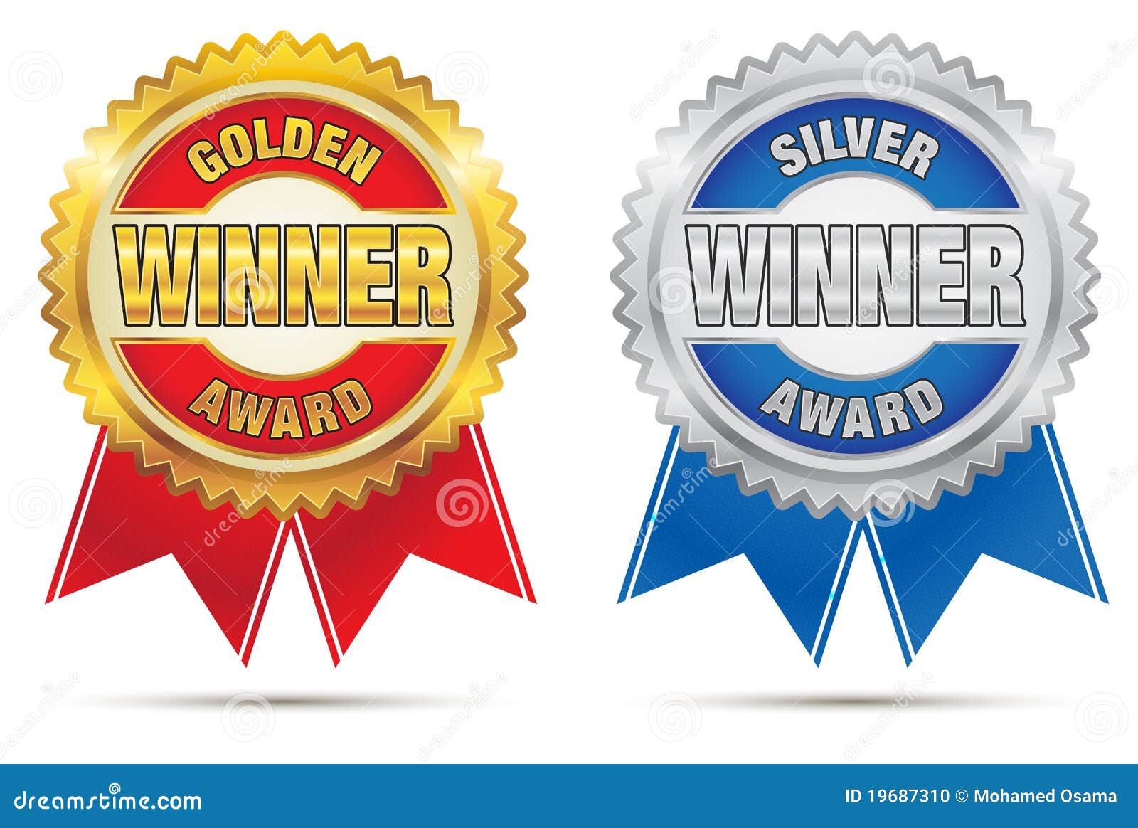 Gold and Silver Awards stock vector. Illustration of certificate - 19687310