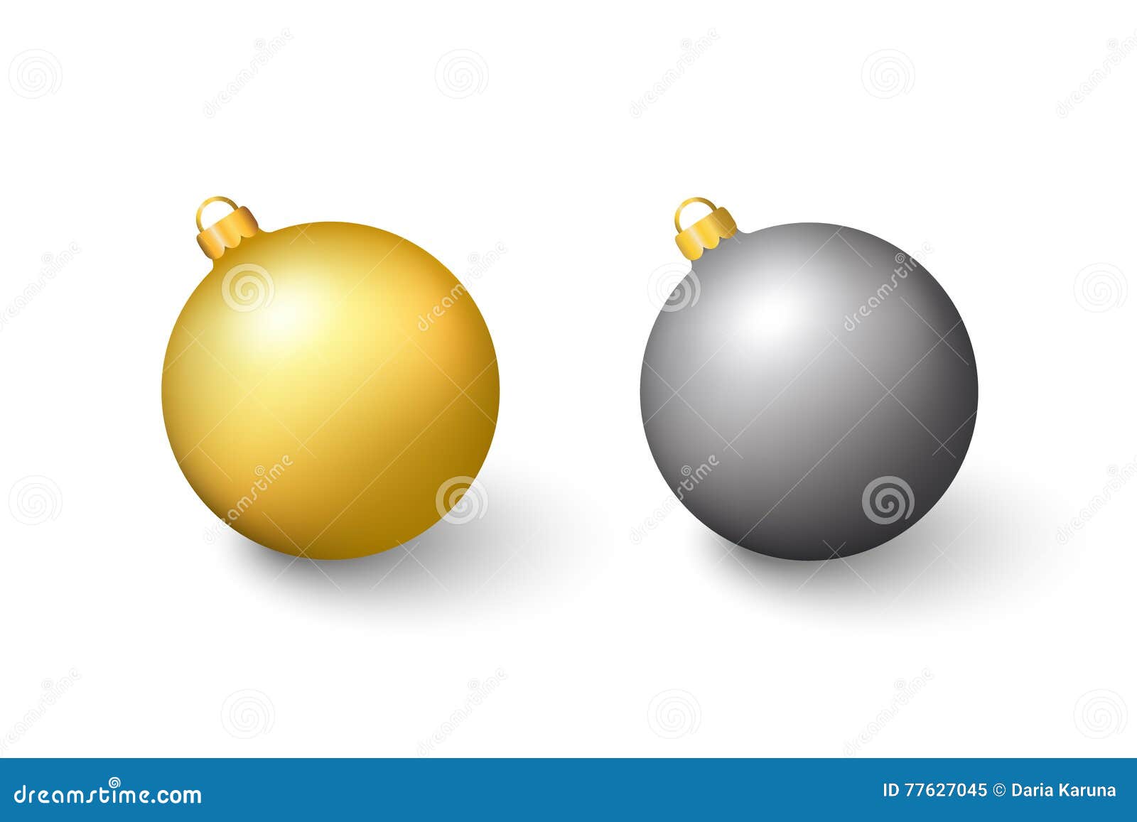 Gold and Silver Balls on White Background. Stock Vector - Illustration ...