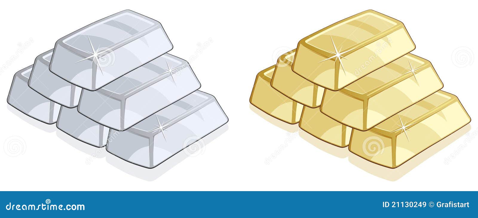 Silver Bars Or Ingots Background. Precious Metal Stock Illustration ...