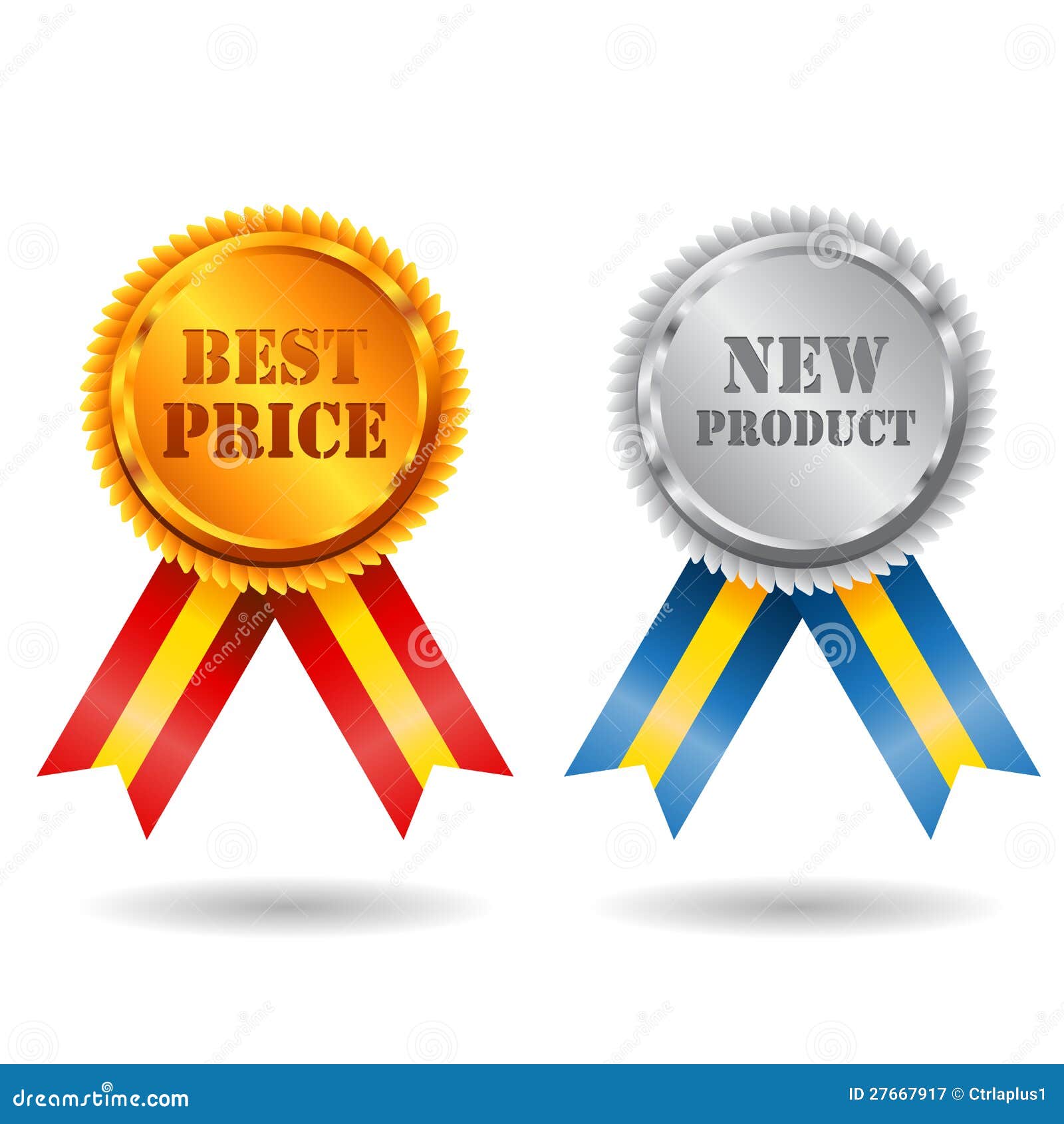 Gold and Silver Best Price Label with Ribbon Stock Vector ...