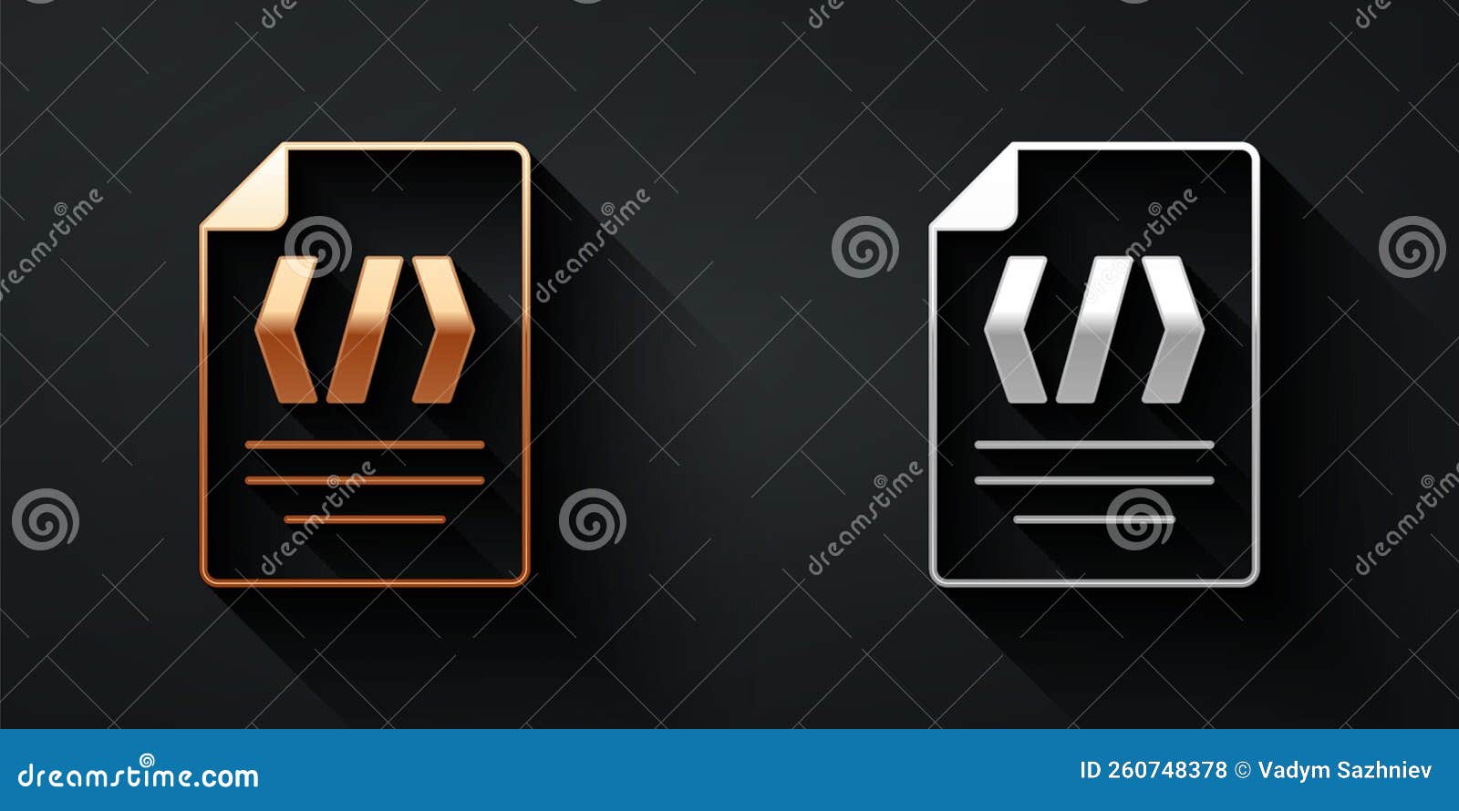 Gold and Silver Binary Code Icon Isolated on Black Background. Long ...