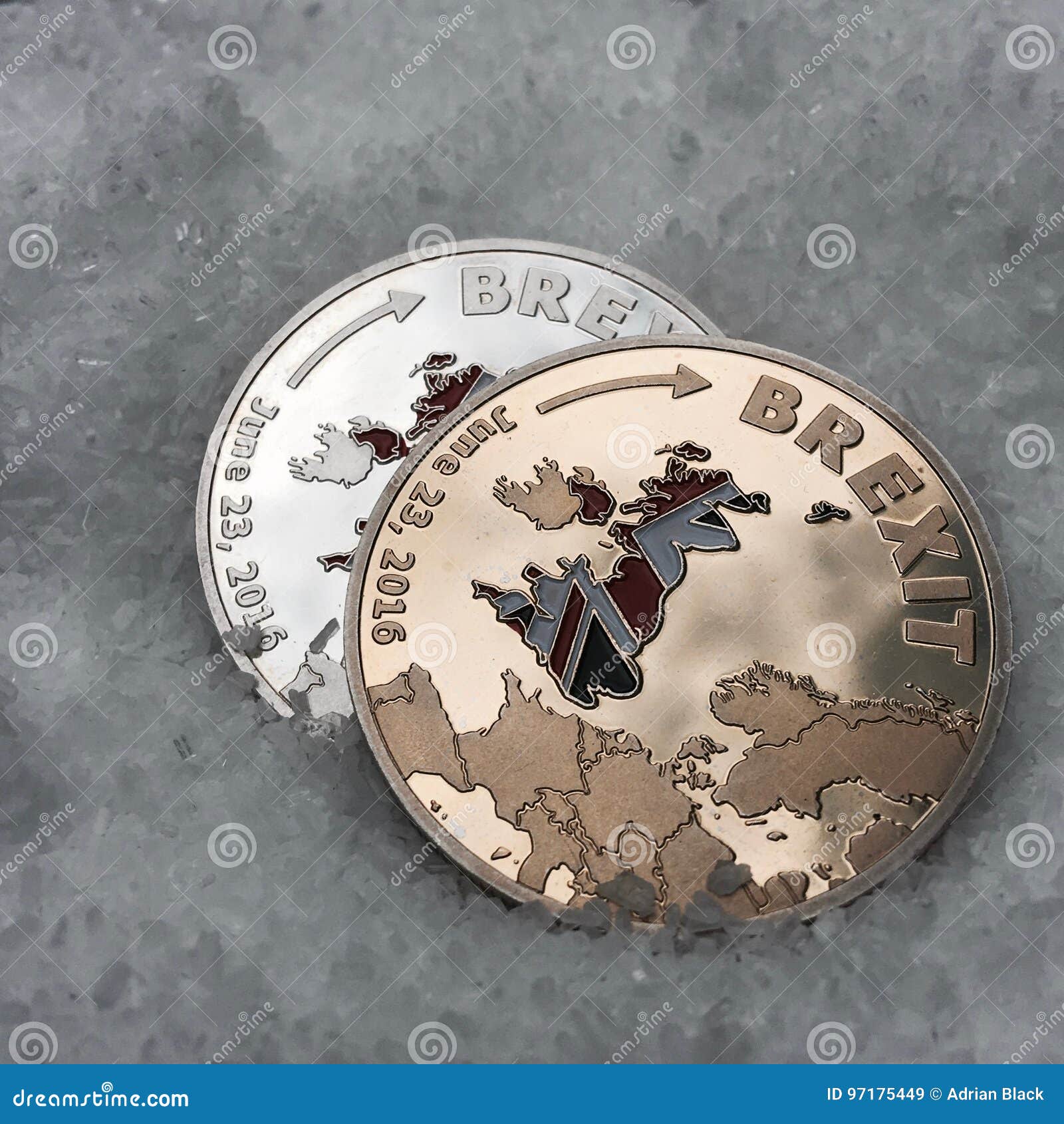 Gold and Silver Brexit Coins Stock Image - Image of british, europe ...