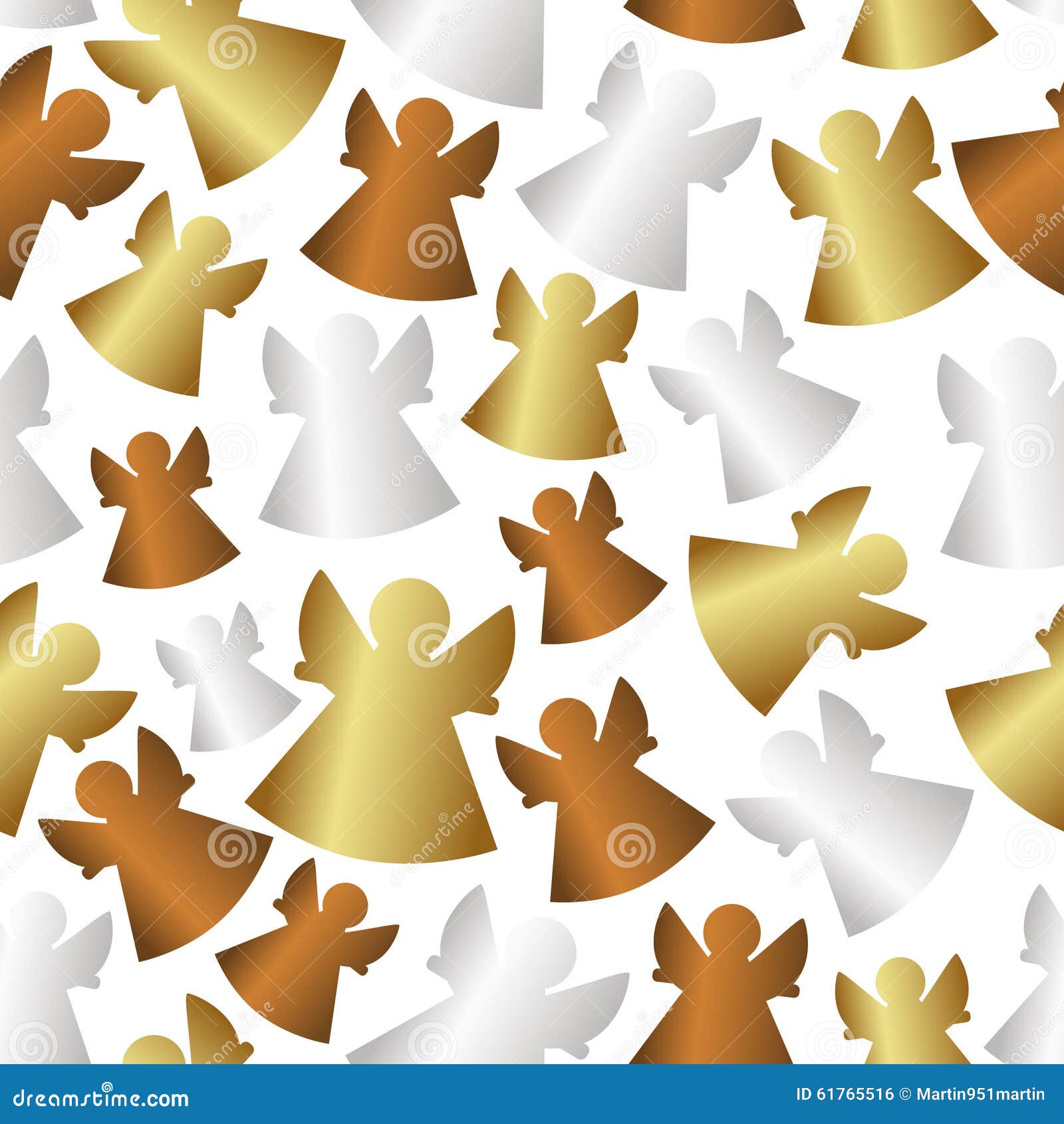Gold and Silver and Bronze Angels Seamless Pattern Eps10 Stock Vector ...