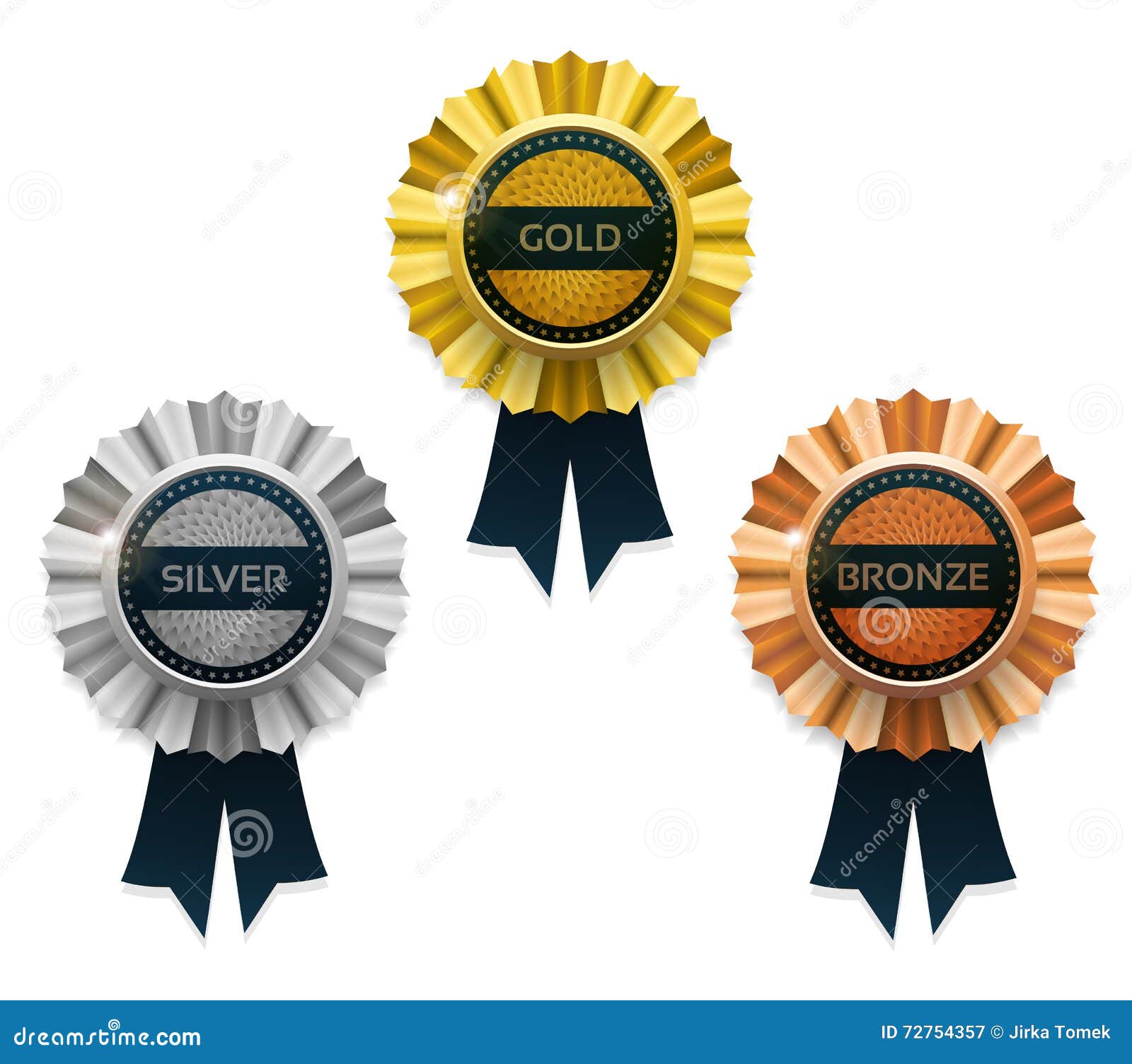 Gold, Silver and Bronze Awards. Vector Stock Vector - Illustration of ...