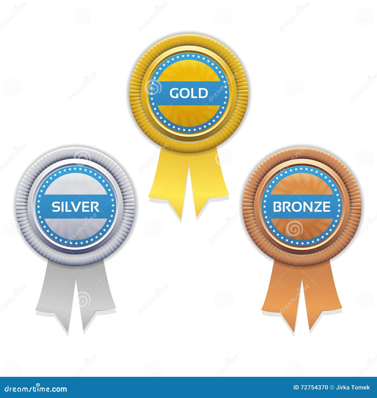 Gold, Silver and Bronze Awards. Vector Stock Vector - Illustration of ...