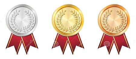 A Gold Silver Bronze badge stock vector. Illustration of button - 70433219