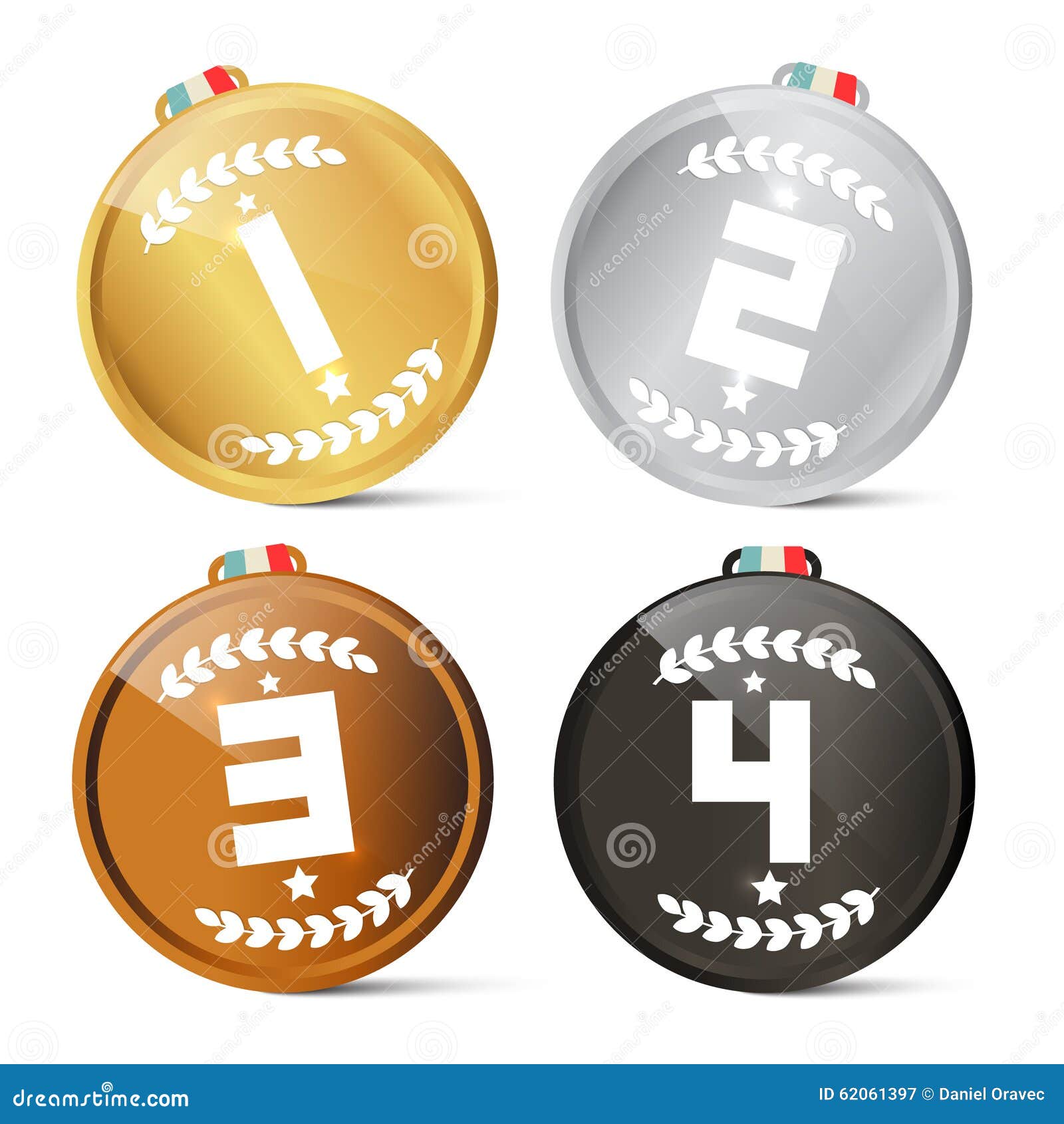 Gold Silver Bronze and Black Symbols Stock Vector - Illustration of ...