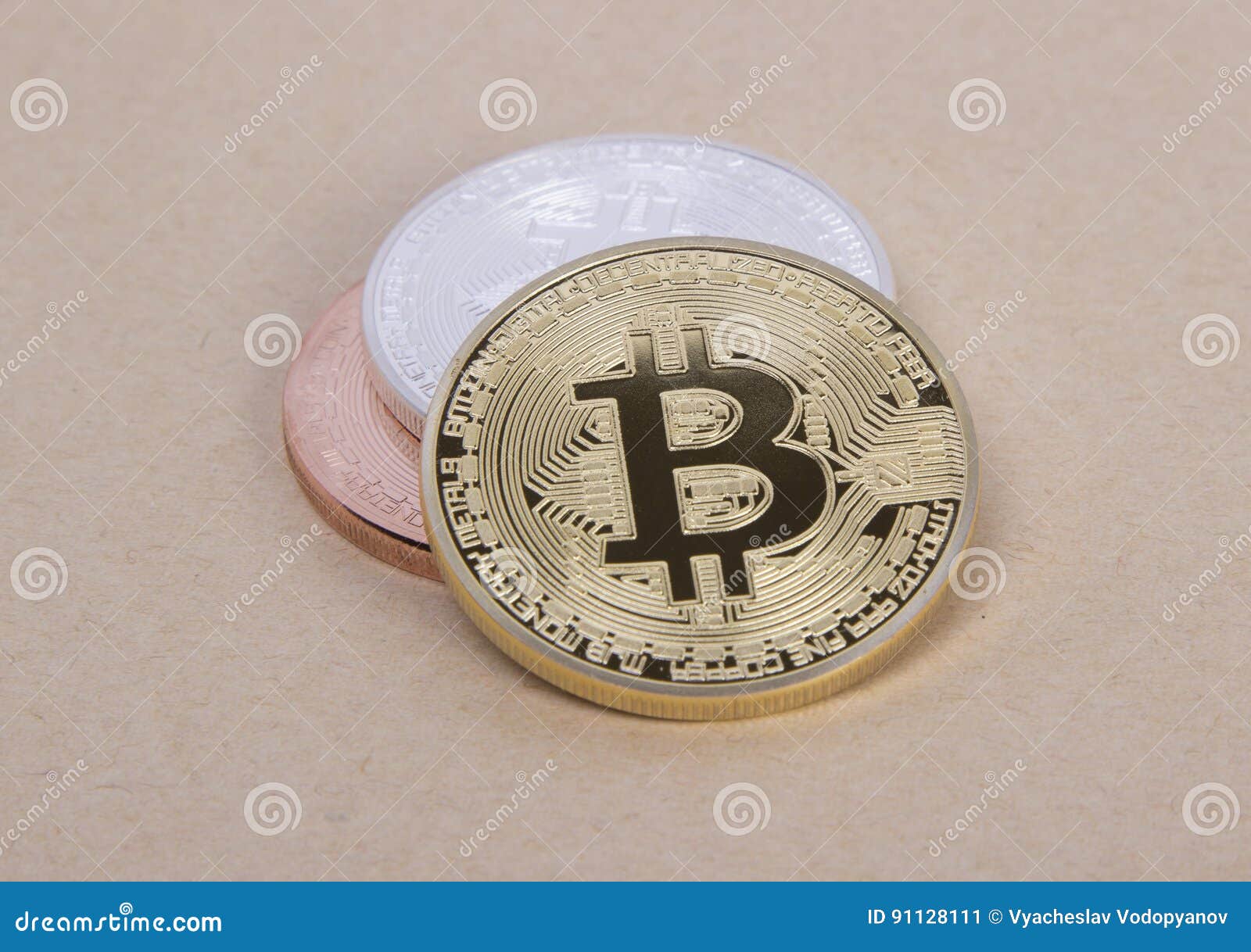 Gold Silver and Bronze Coins Bitcoin Stock Image - Image of finance ...