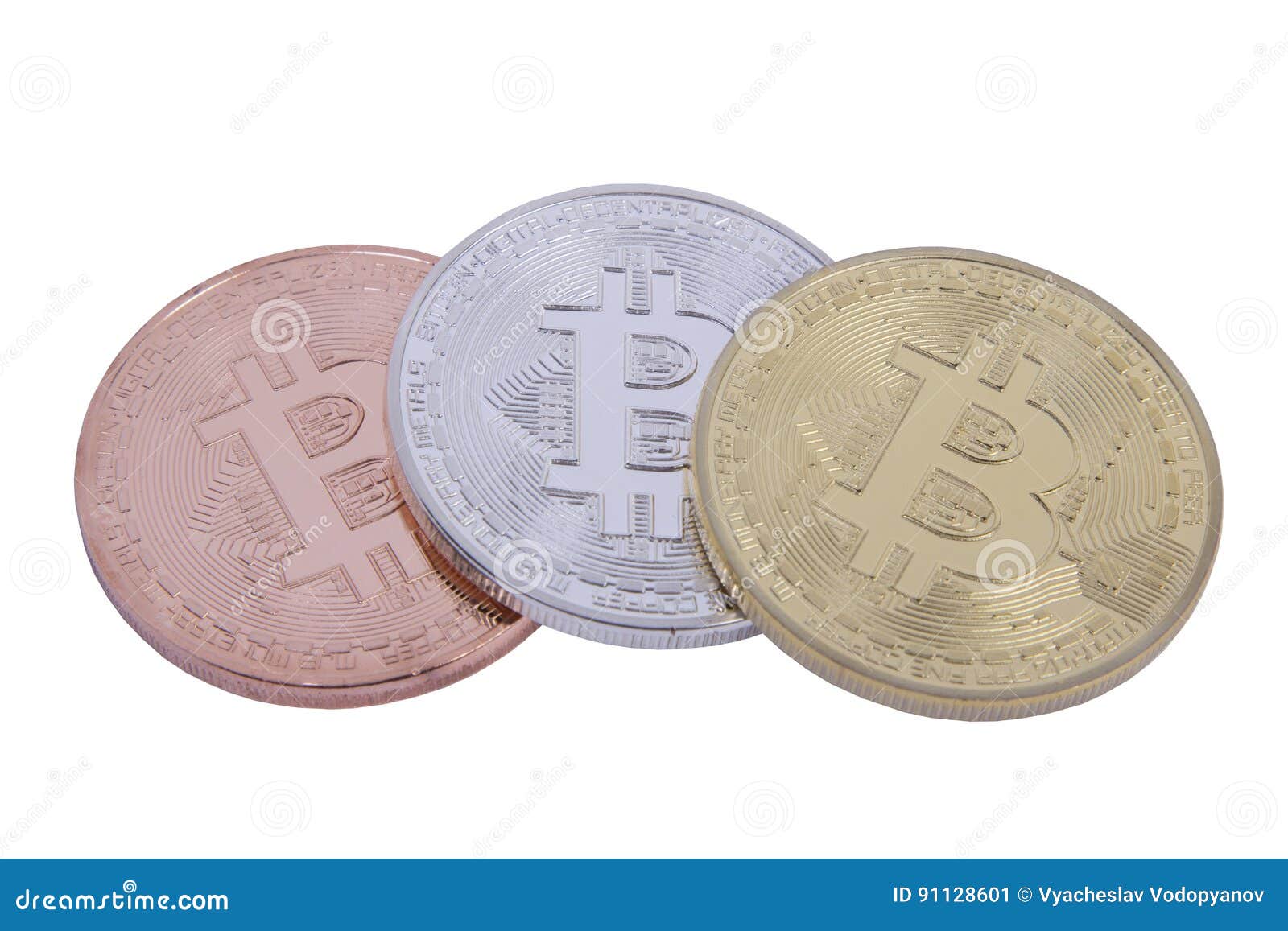 Gold Silver and Bronze Coins Bitcoin Stock Image - Image of financial ...