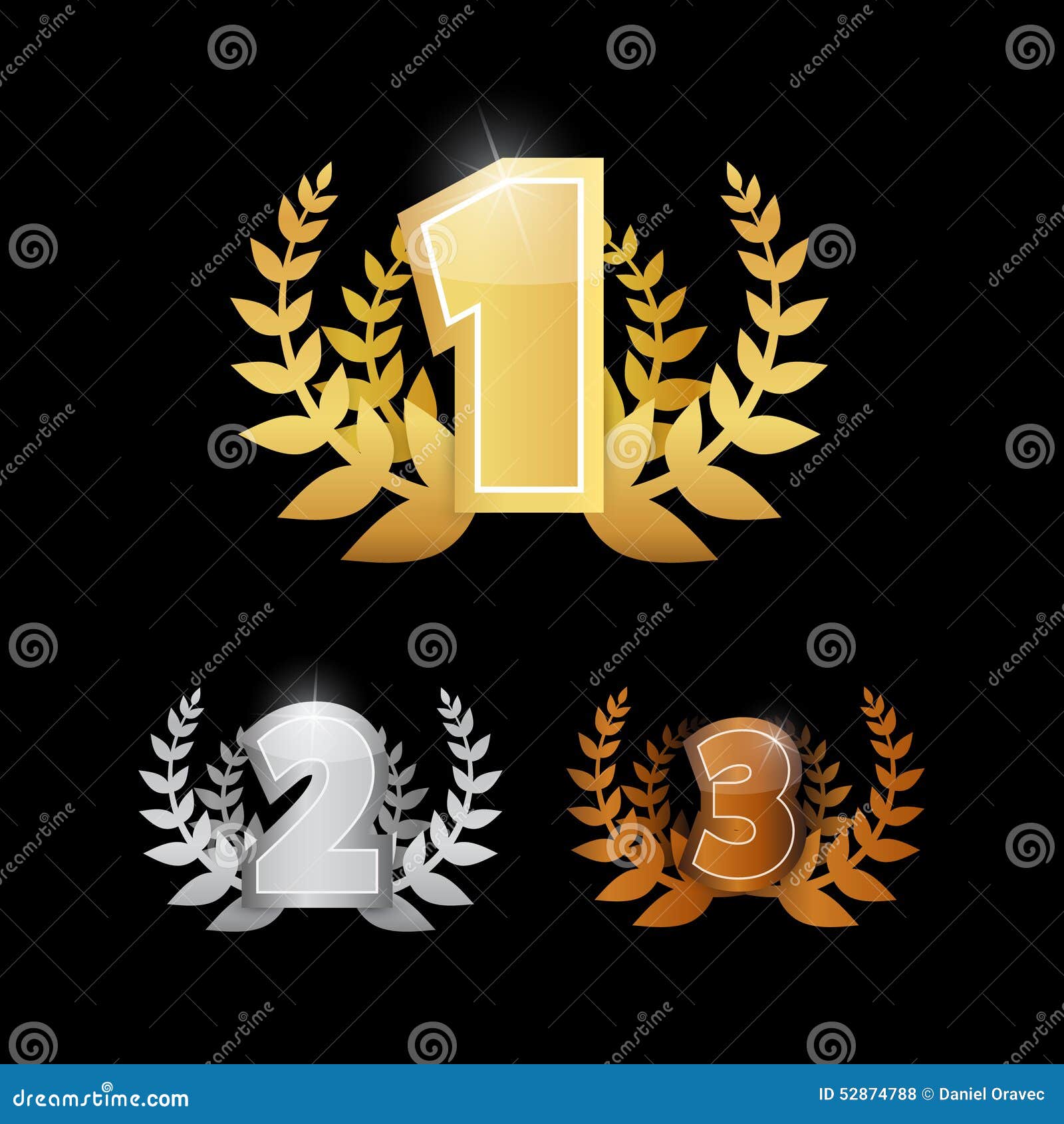 Gold, Silver, Bronze - First, Second and Third Place Stock Vector ...