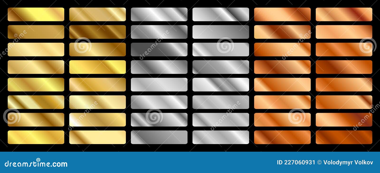 Gold, Silver, Bronze and Golden Foil Texture Gradation Background Set ...