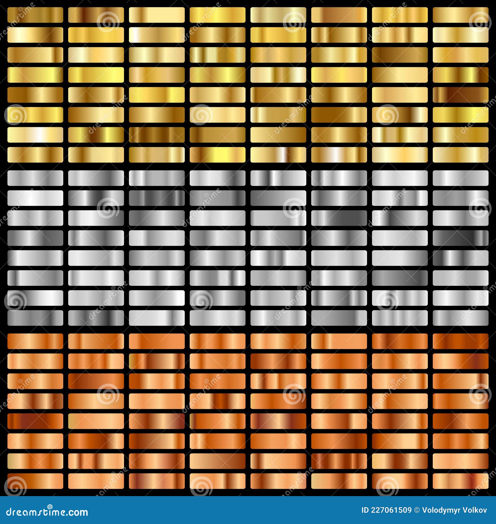 Gold, Silver, Bronze and Golden Foil Texture Gradation Background Set ...