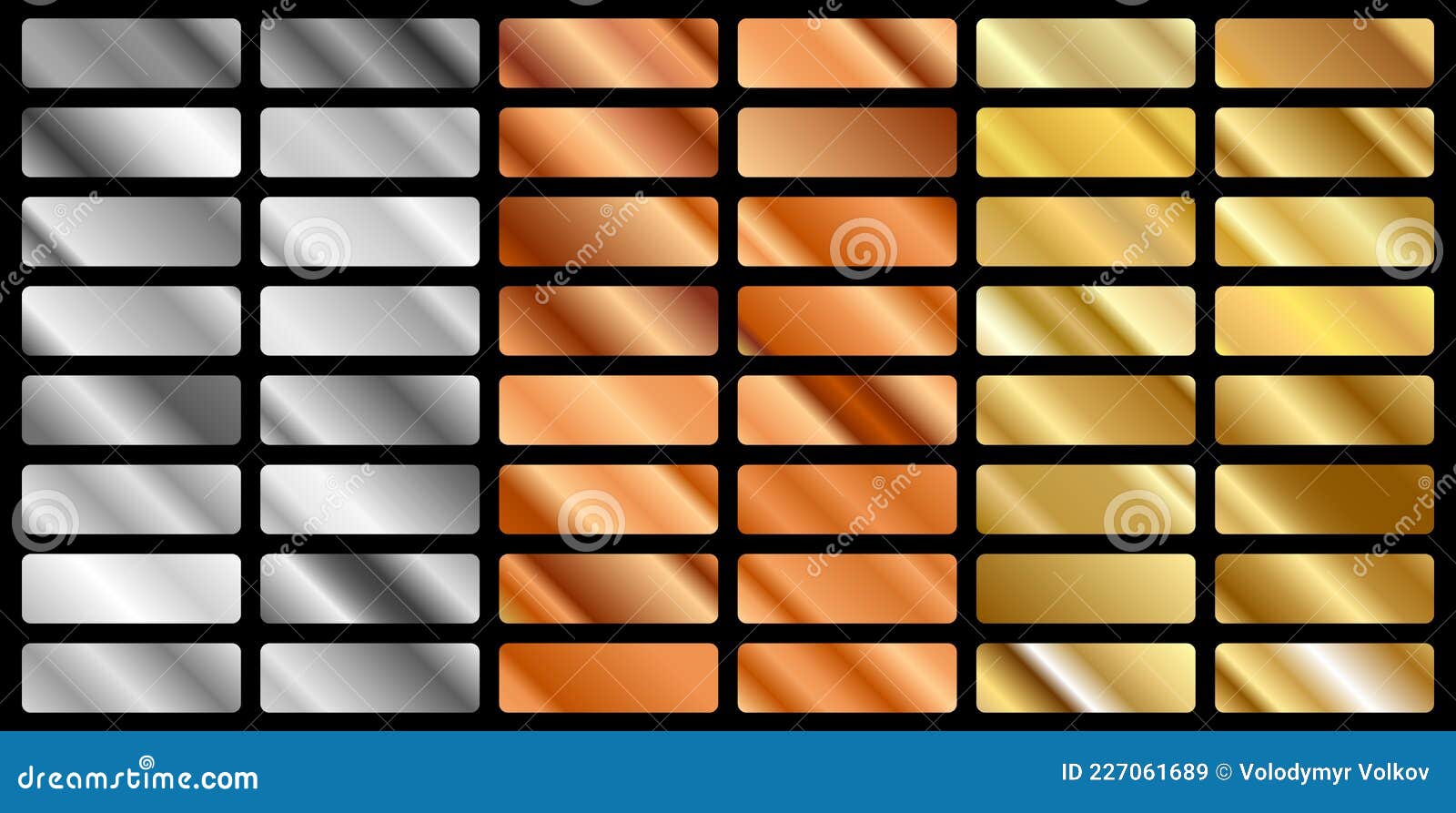 Gold, Silver, Bronze and Golden Foil Texture Gradation Background Set ...