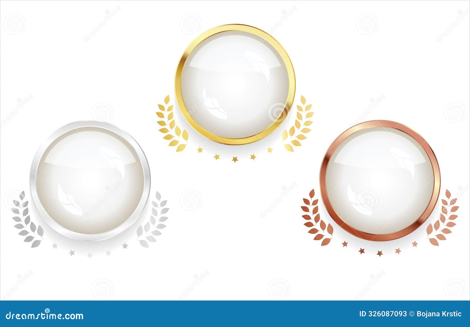 Gold Silver and Bronze Medal Set Illustration Stock Vector ...