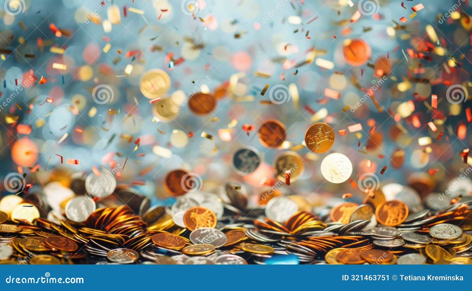 Gold, Silver, and Bronze Medals with Confetti Background Illustration ...