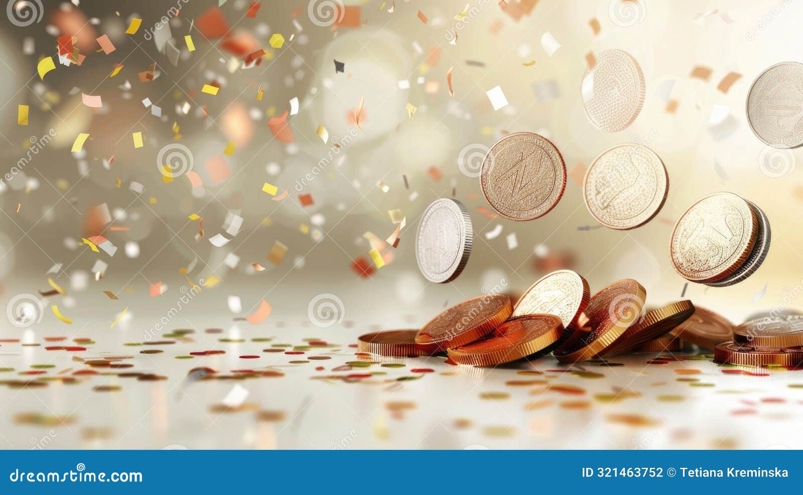 Gold, Silver, And Bronze Medals With Confetti Background Illustration ...