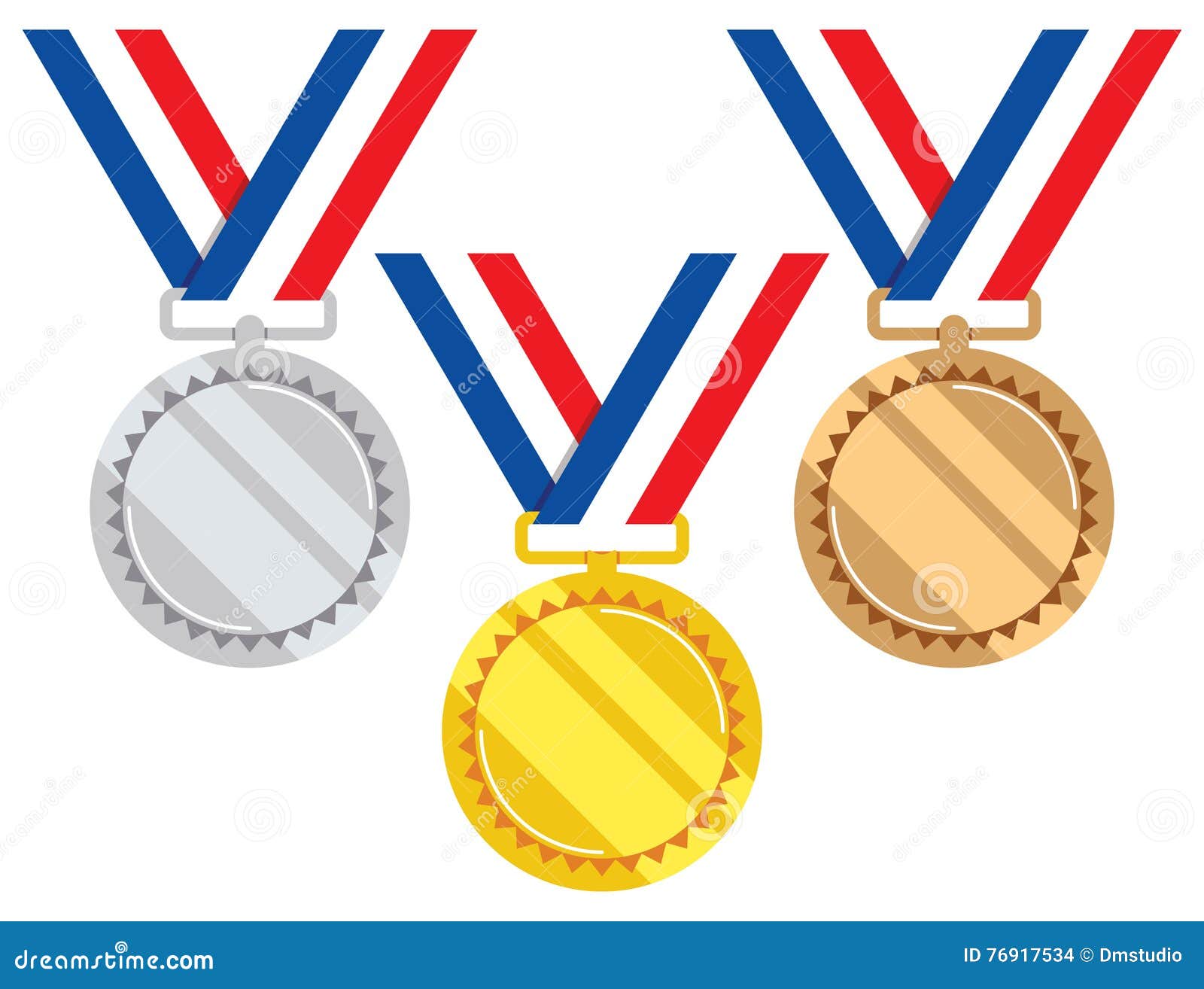 Gold, Silver and Bronze Medals, Vector Stock Vector - Illustration of ...