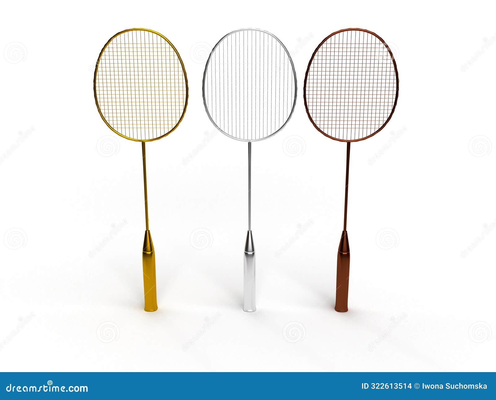 Gold, Silver and Bronze Racket of the Badmint Competition for Winning ...