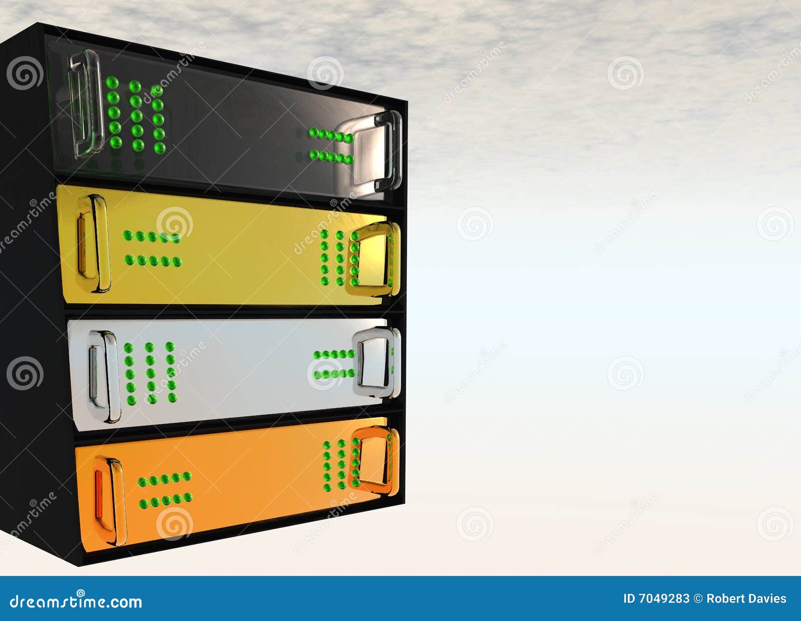 Gold Silver Bronze Server Rack Hosting Stock Illustration ...