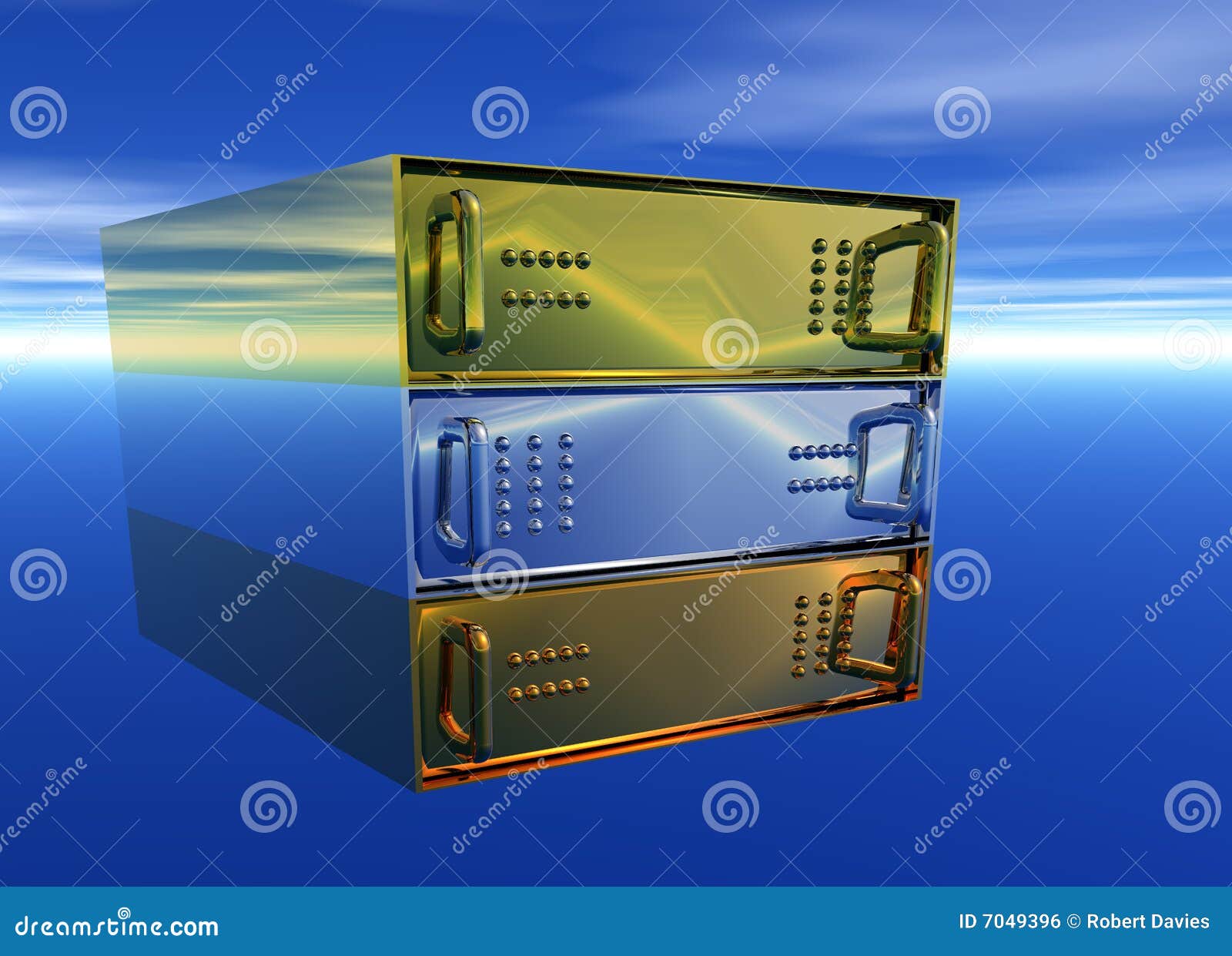 Gold Silver Bronze Server Rack Hosting Stock Illustration ...